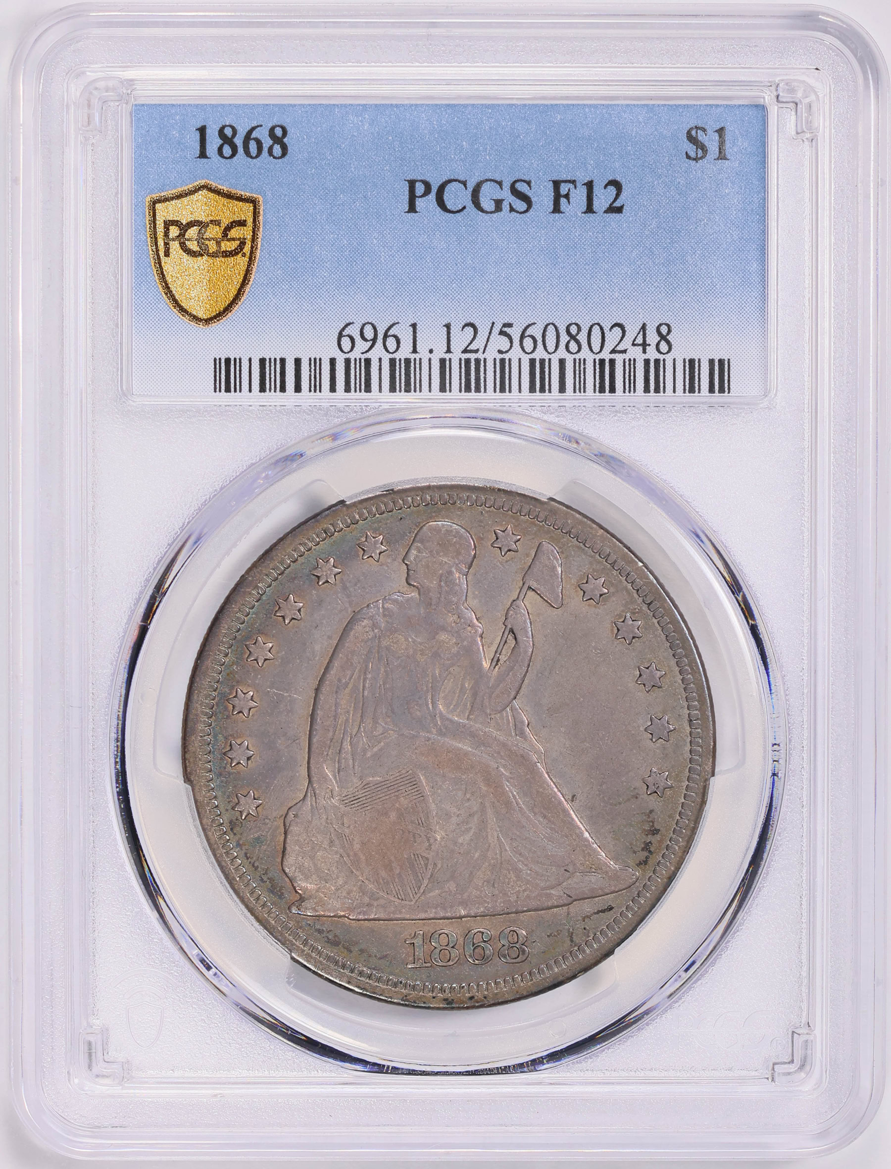1868 Seated Liberty Silver Dollar PCGS F-12 (Item 1829206) | GreatCollections Coin Auctions