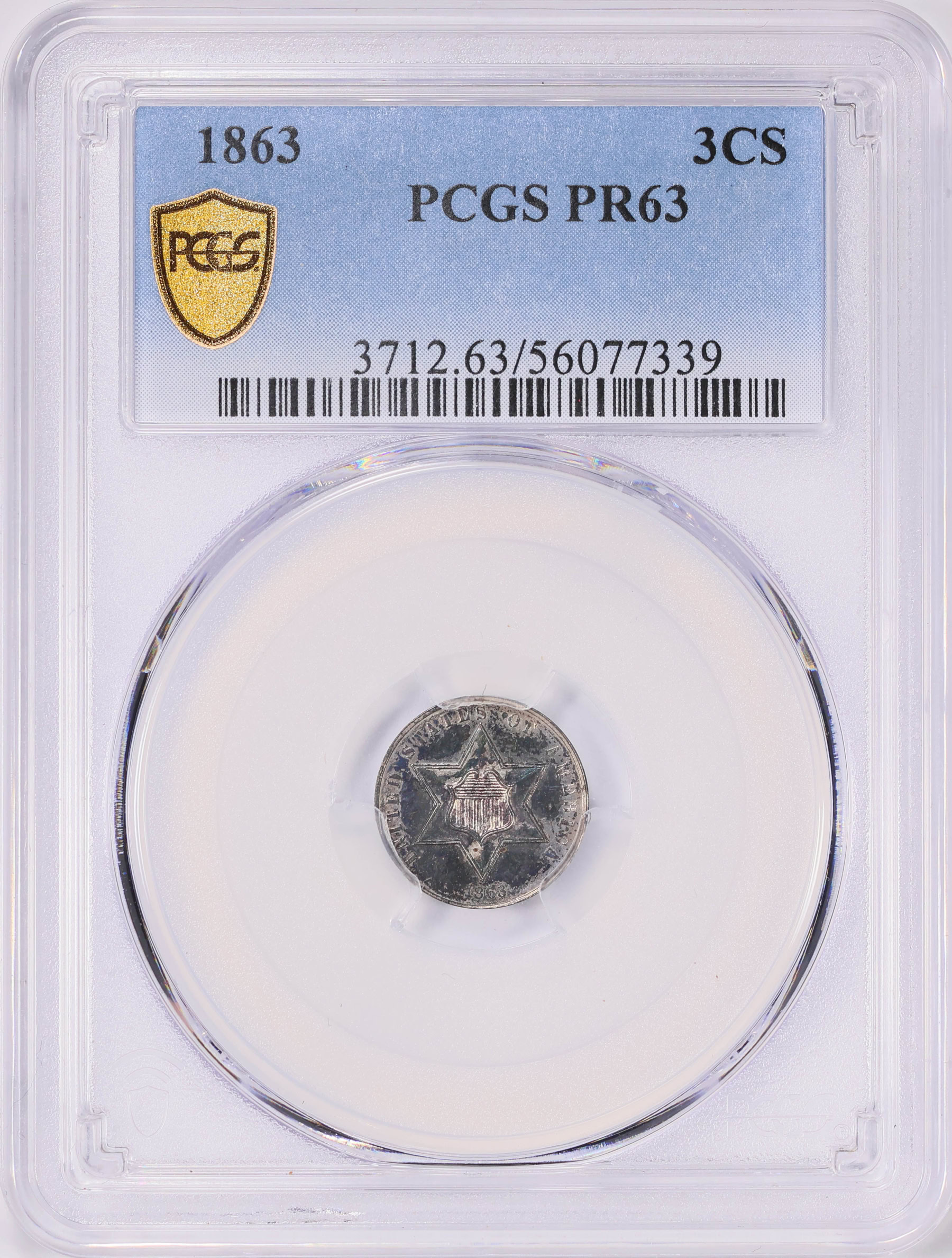 1863 Silver Three-Cent Piece PCGS Proof-63 (Item 1829211 ...