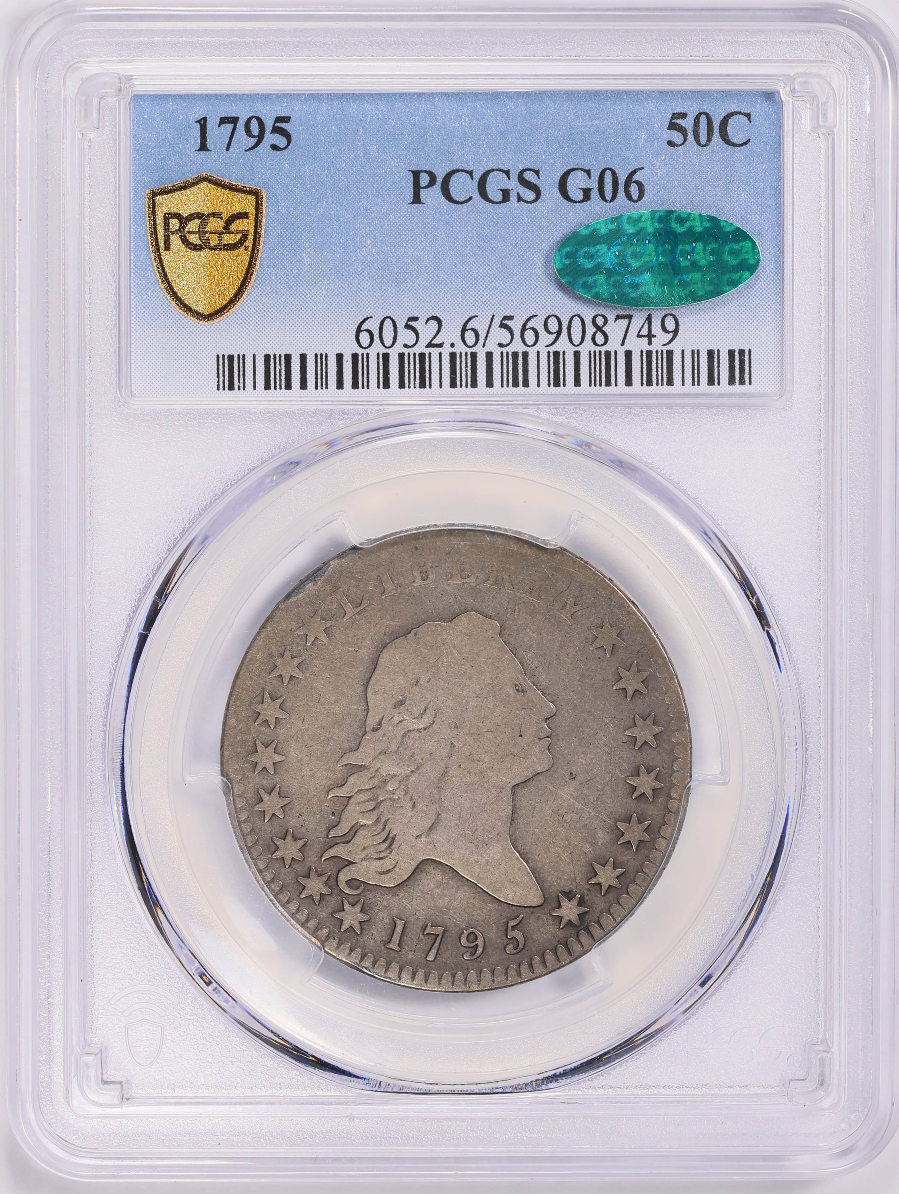 1795 Flowing Hair Half Dollar PCGS G-06 (CAC Green) (Item 1829220) | GreatCollections Coin Auctions