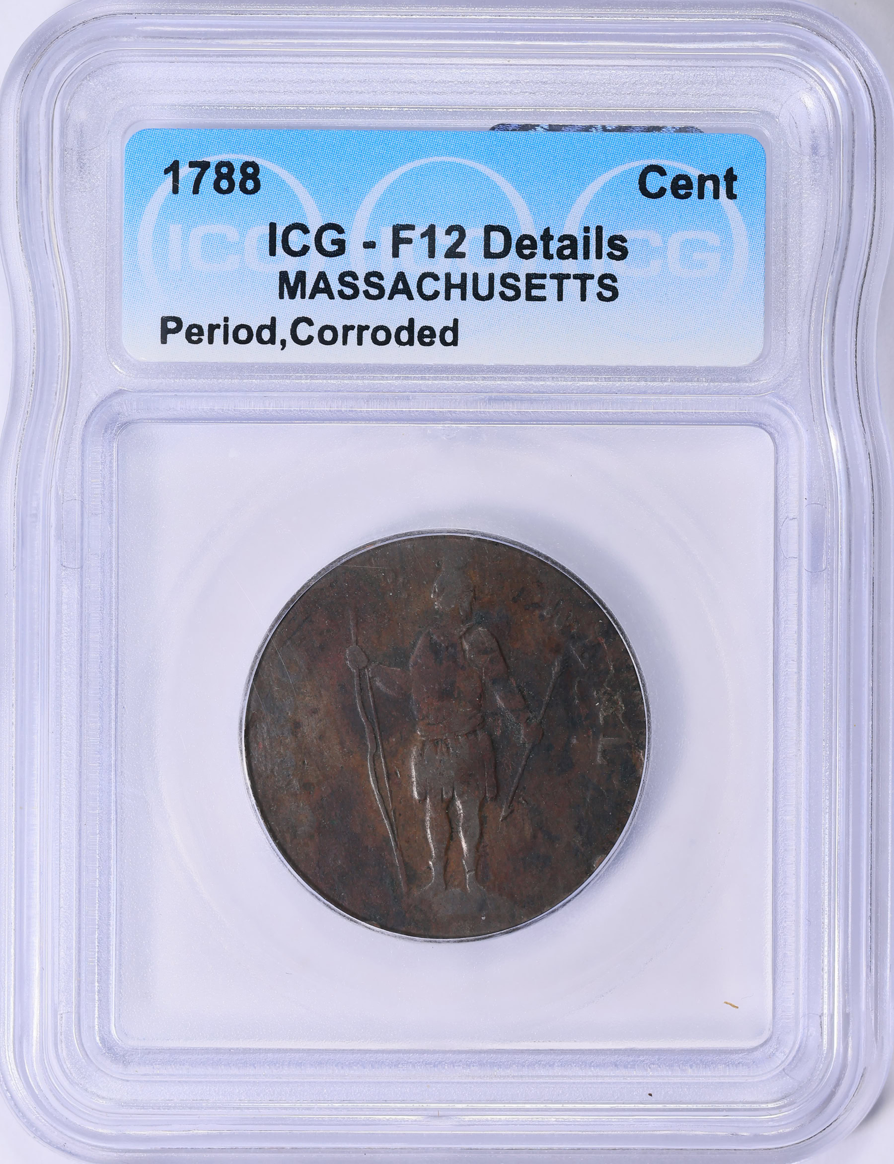 1788 Massachusetts Copper (Official) Period after Massachusetts ICG F ...