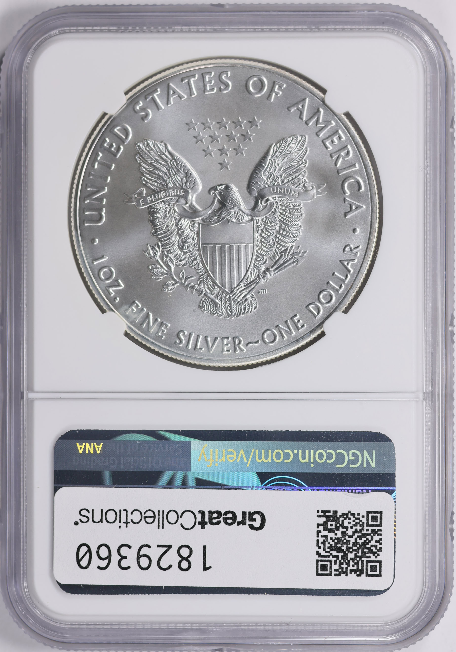 2019 $1 Silver Eagle NGC MS-70 (U.S. State Series Florida Label) (Item ...