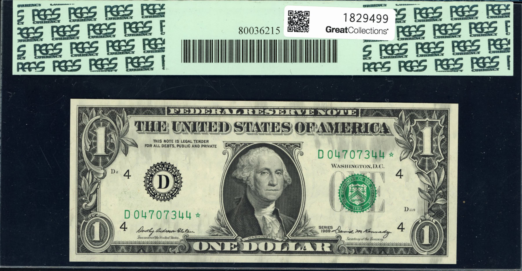 Fr. 1903-D* (D* Block) 1969 Cleveland $1 Federal Reserve Error Star ...