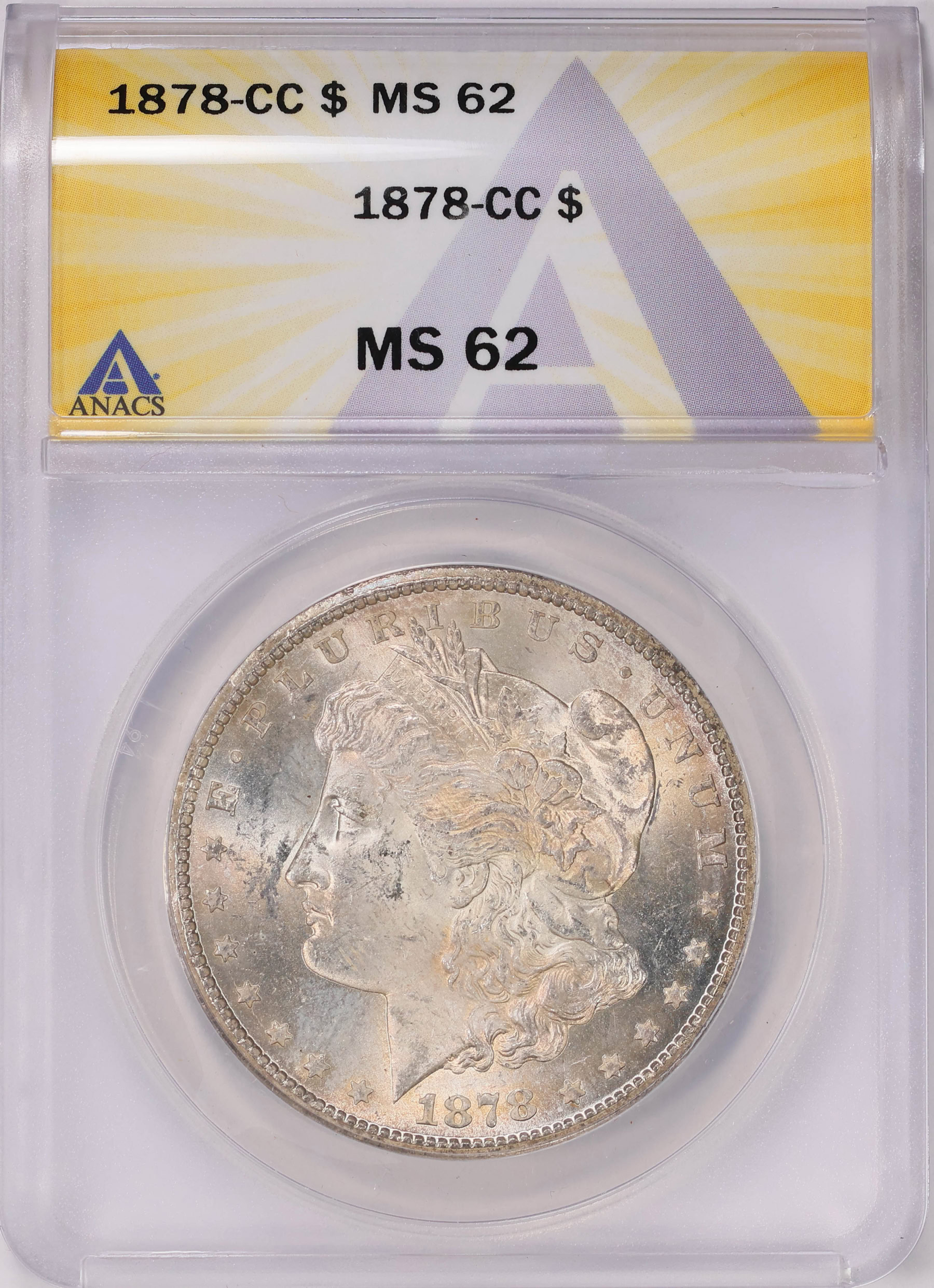 1878-CC Morgan Silver Dollar ANACS MS-62 (Toned) (Item 1829836) | GreatCollections Coin Auctions