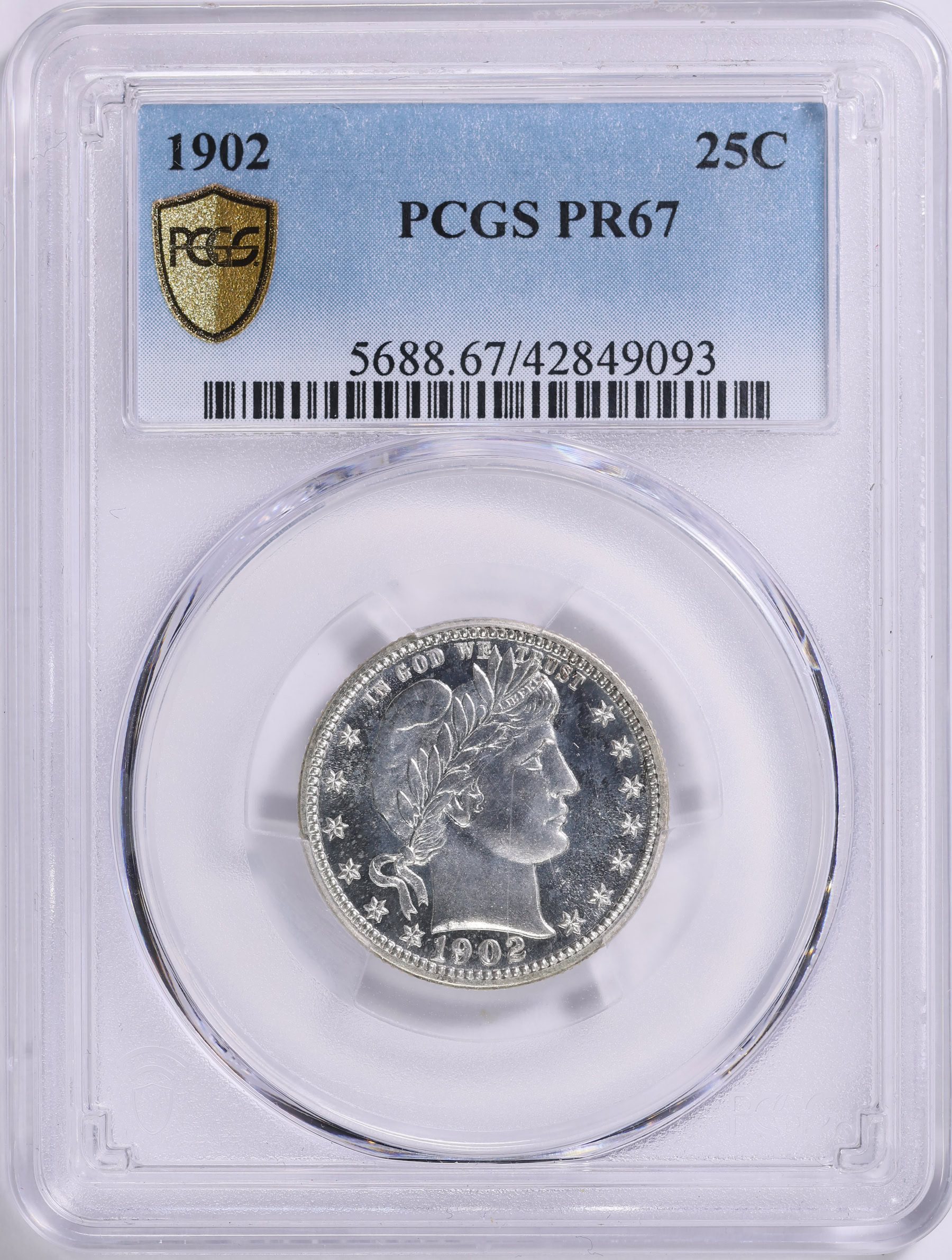 1902 Barber Quarter PCGS Proof-67 (Item 1829928) | GreatCollections Coin Auctions
