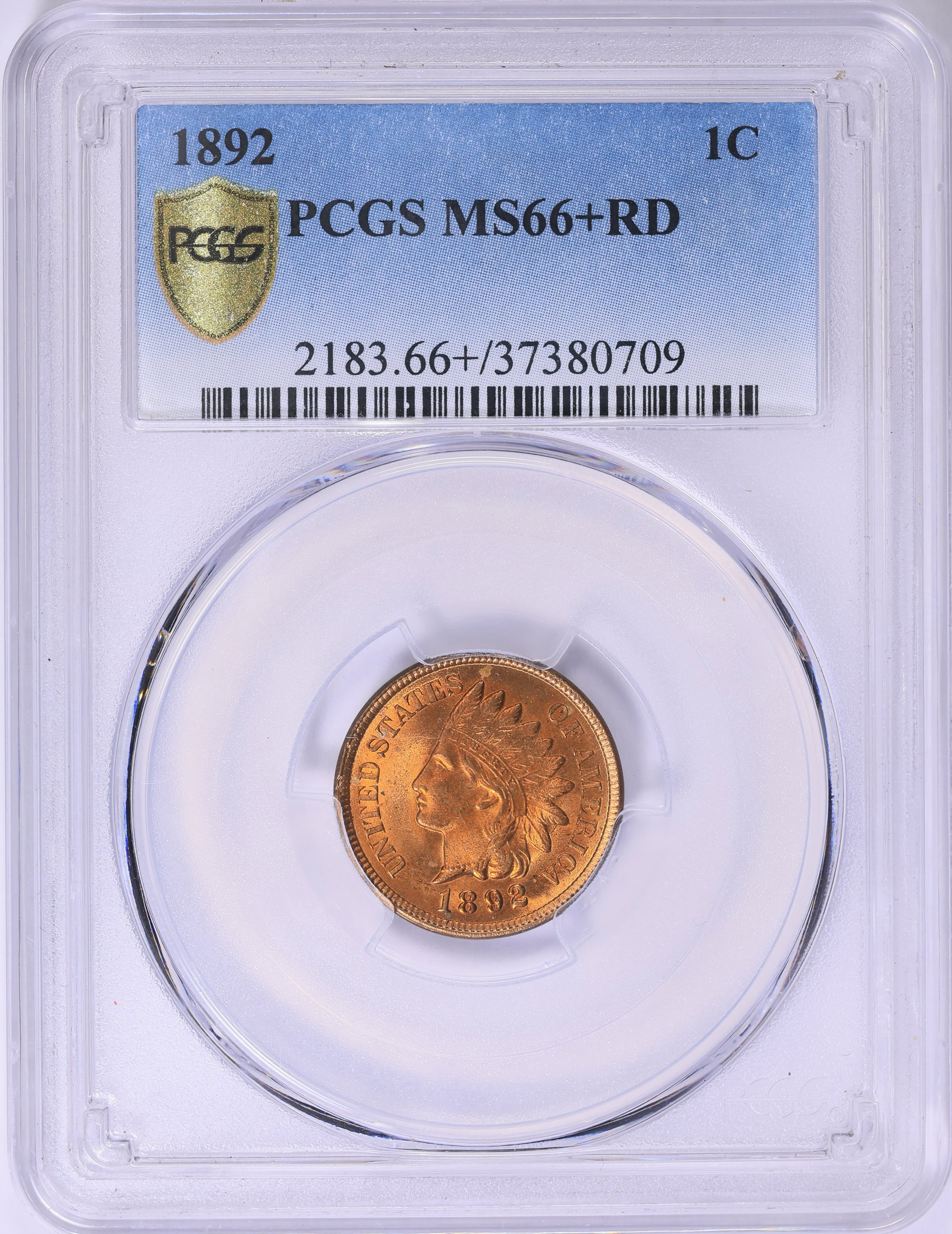 1892 Indian Cent PCGS MS-66+ RD (Item 1829940) | GreatCollections Coin Auctions