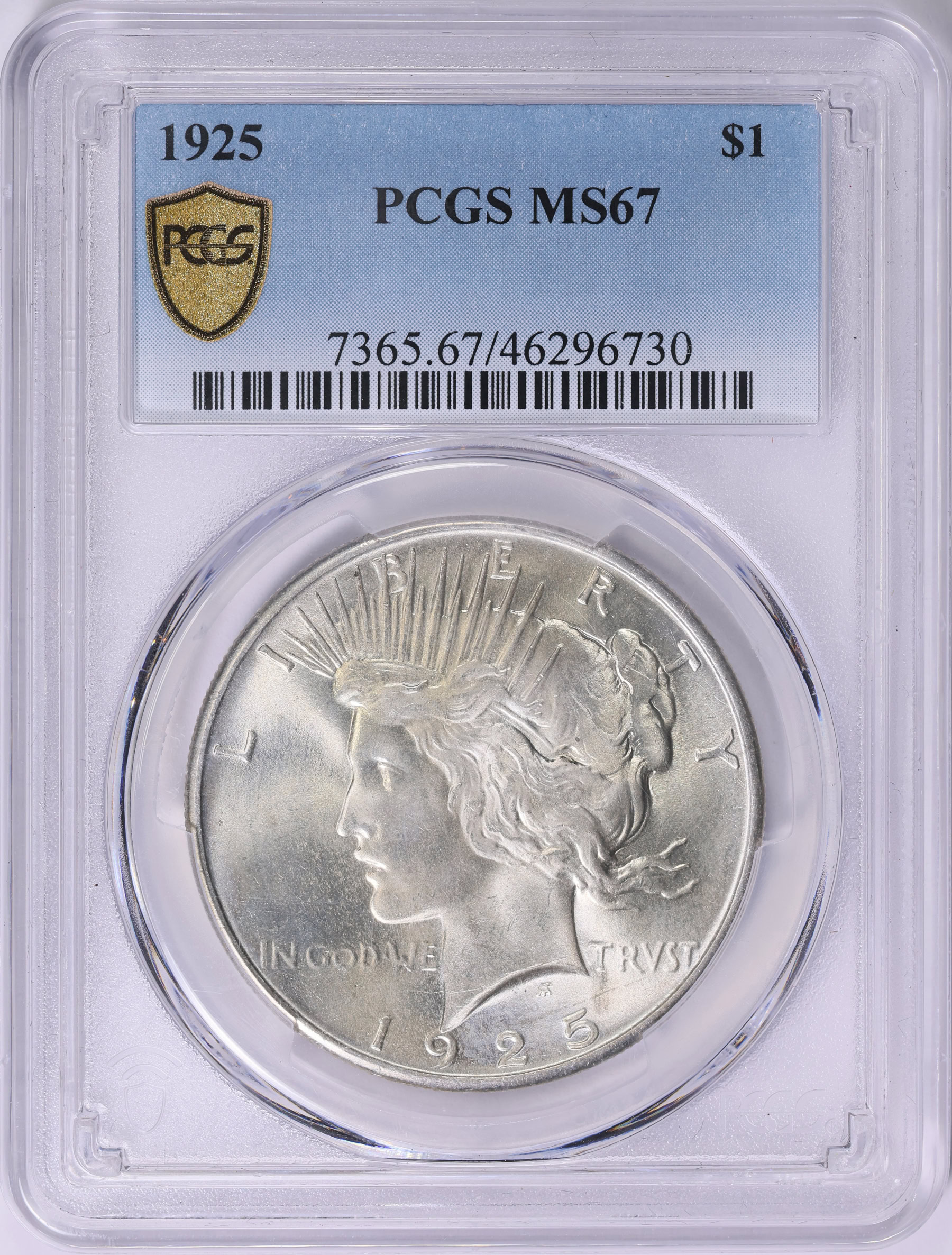 1925 Peace Silver Dollar PCGS MS-67 (Item 1829948) | GreatCollections Coin Auctions