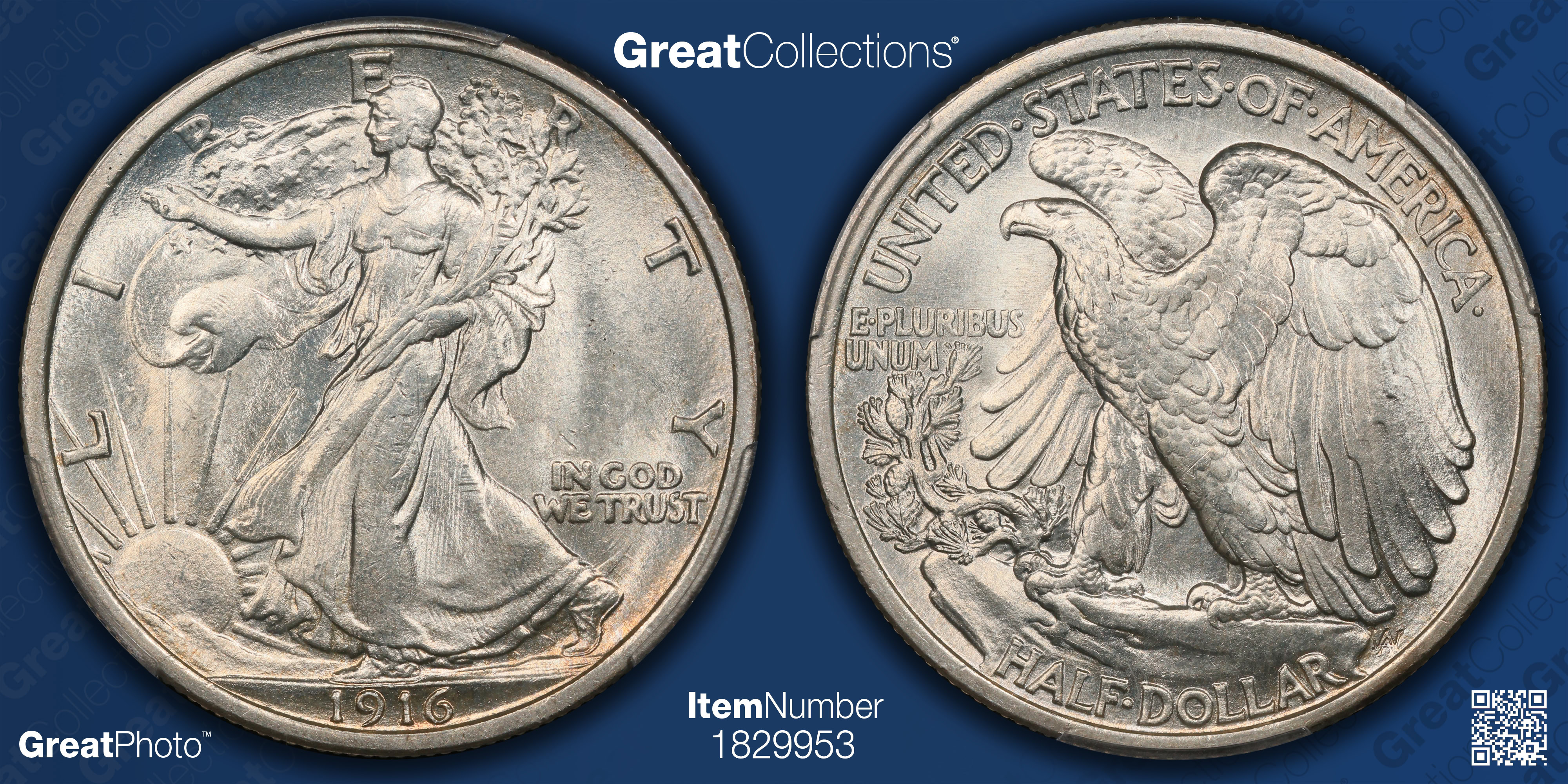 1916 Walking Liberty Half Dollar PCGS MS-64 (Item 1829953 ...