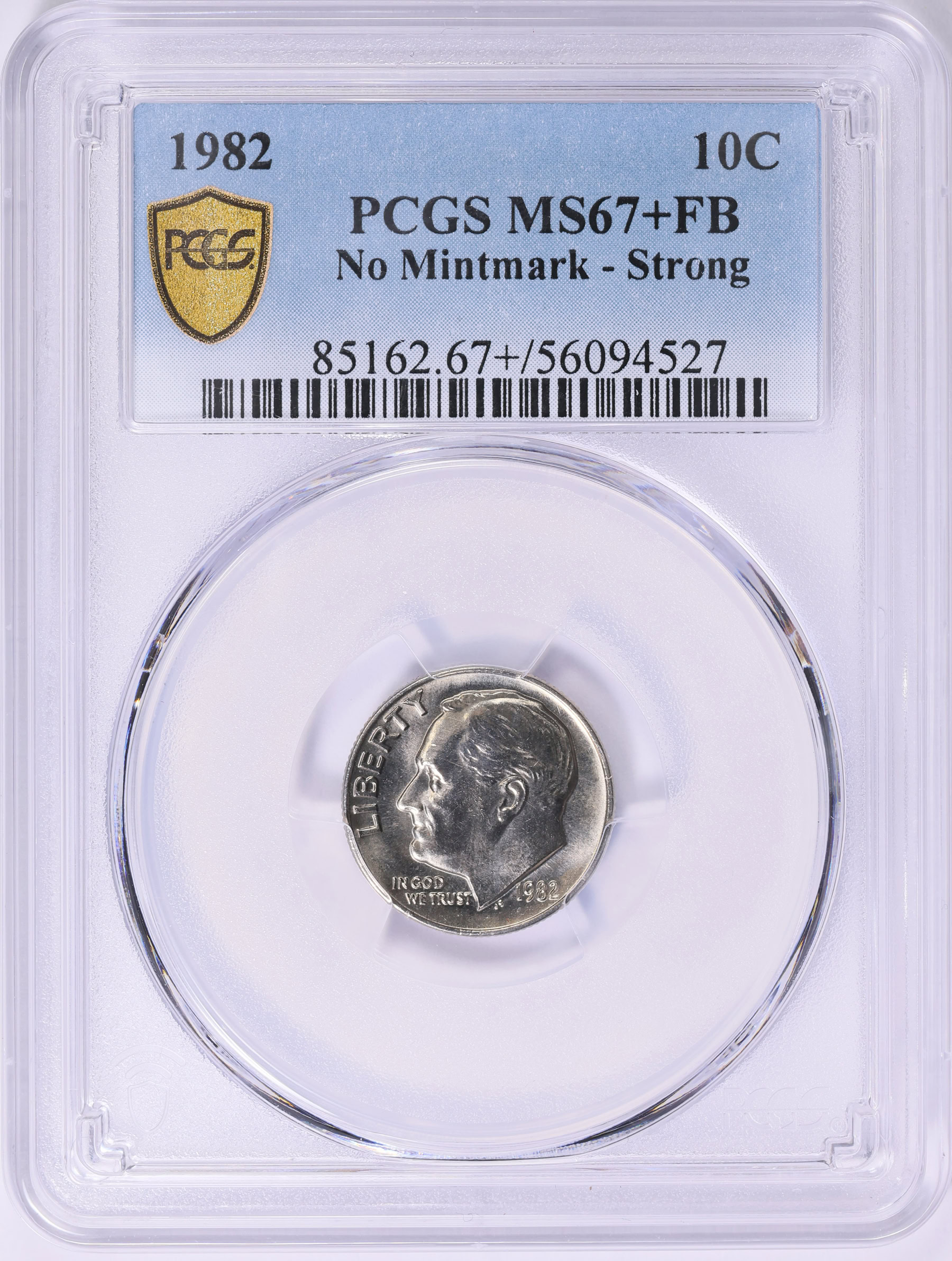 1982 Roosevelt Dime No Mintmark, Strong PCGS MS-67+ FB (Item 1829972 ...