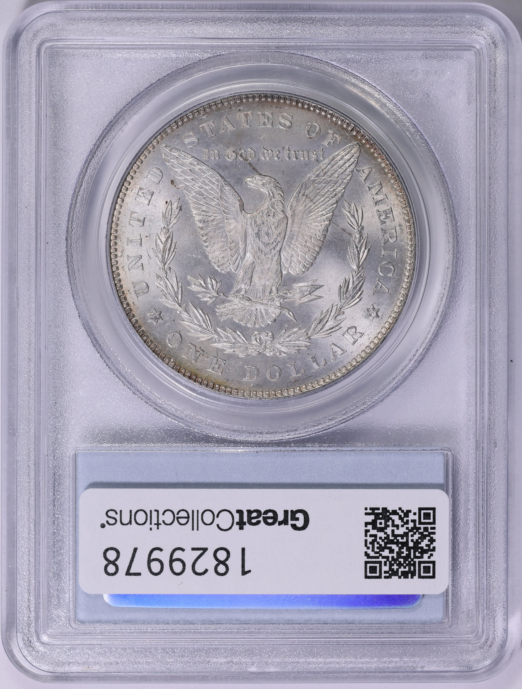1878 Morgan Silver Dollar 7 Tailfeathers, Reverse of 1878 PCGS MS-65 ...
