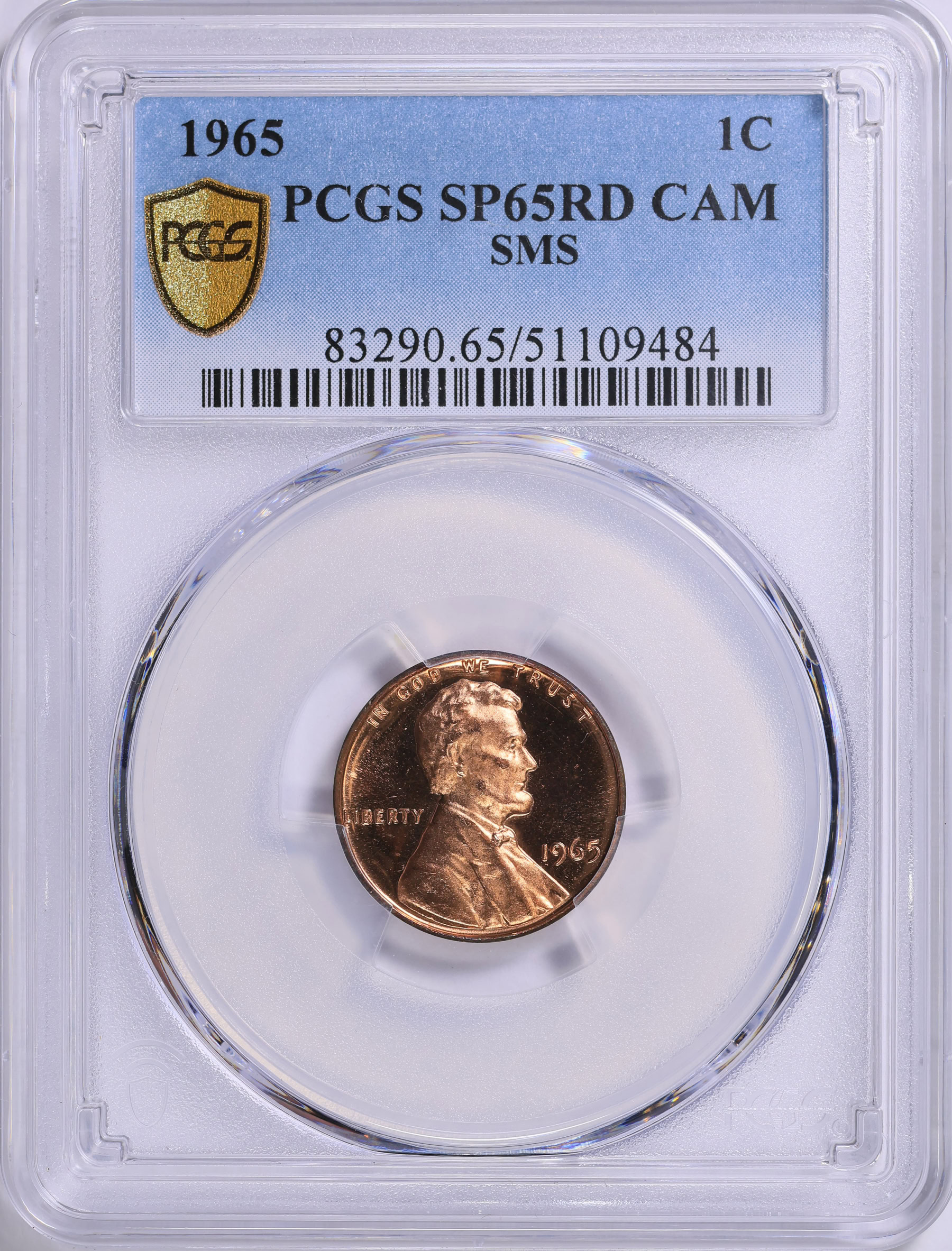 1965 Lincoln Cent SMS PCGS SP-65 RD CAMEO (Item 1830075 ...