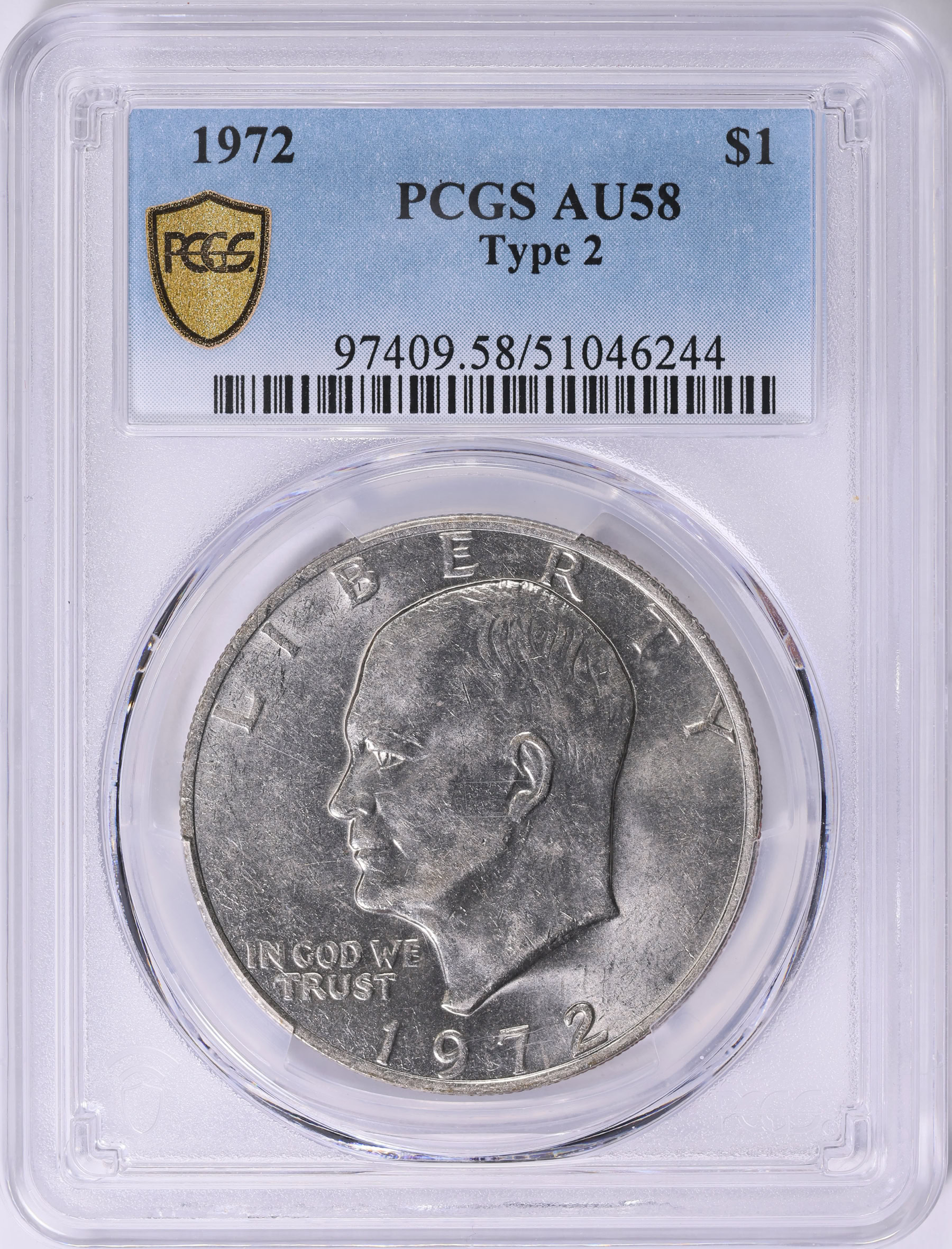 1972 Eisenhower Dollar Type 2 PCGS AU-58 (Item 1830081 ...
