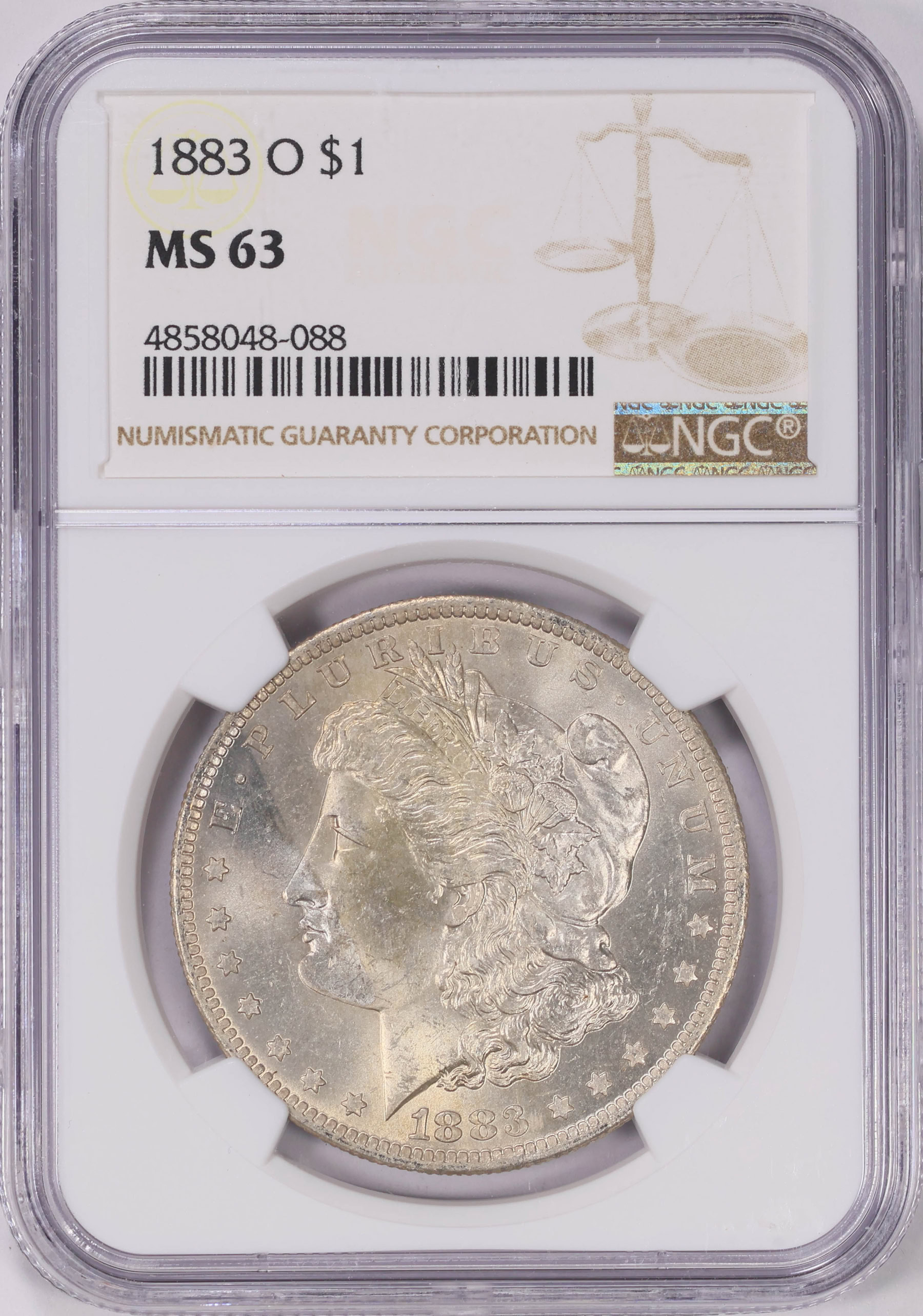 1883-O Morgan Silver Dollar NGC MS-63 (Item 1830128) | GreatCollections Coin Auctions