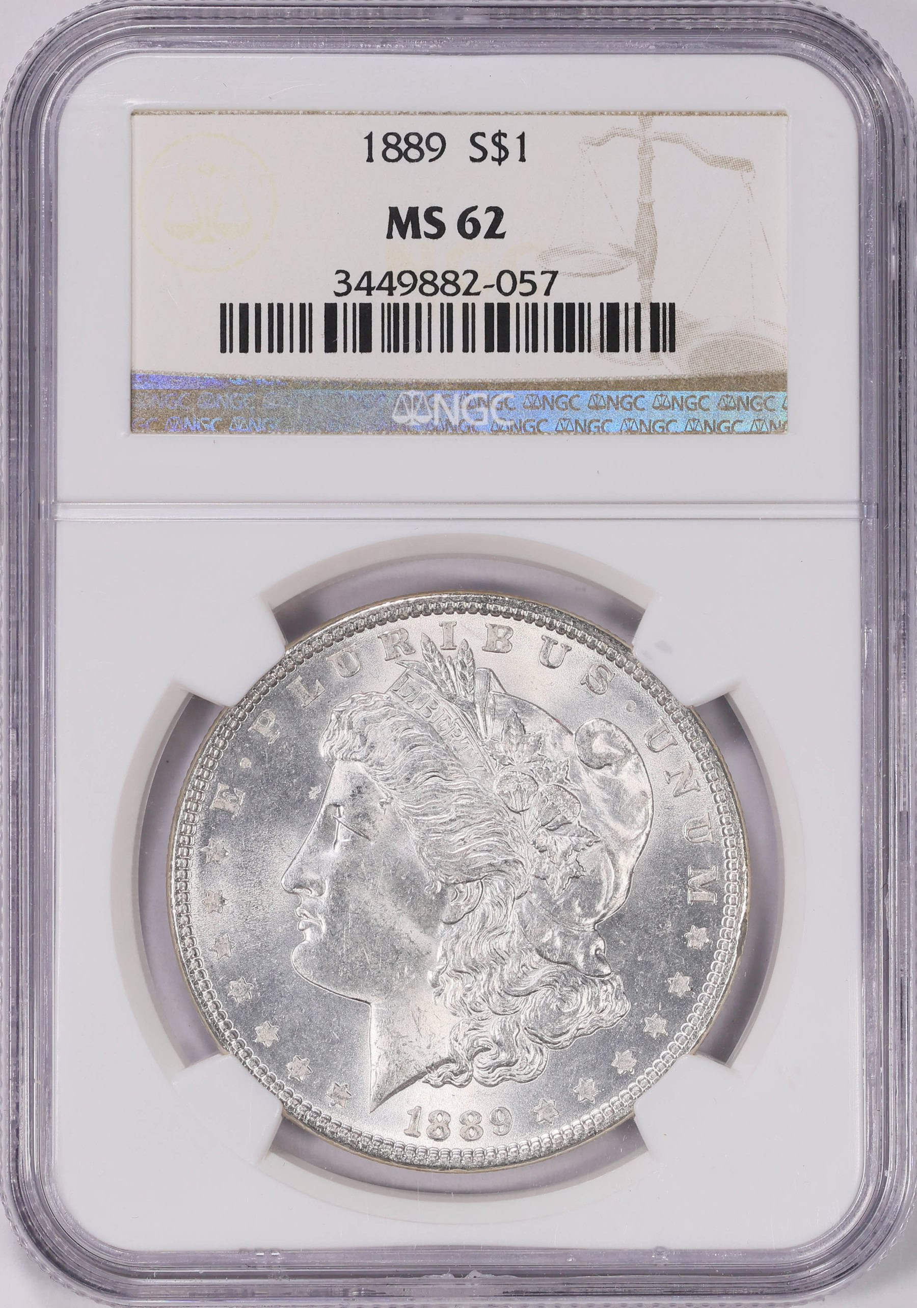 1889 Morgan Silver Dollar NGC MS-62 (Item 1830129) | GreatCollections ...