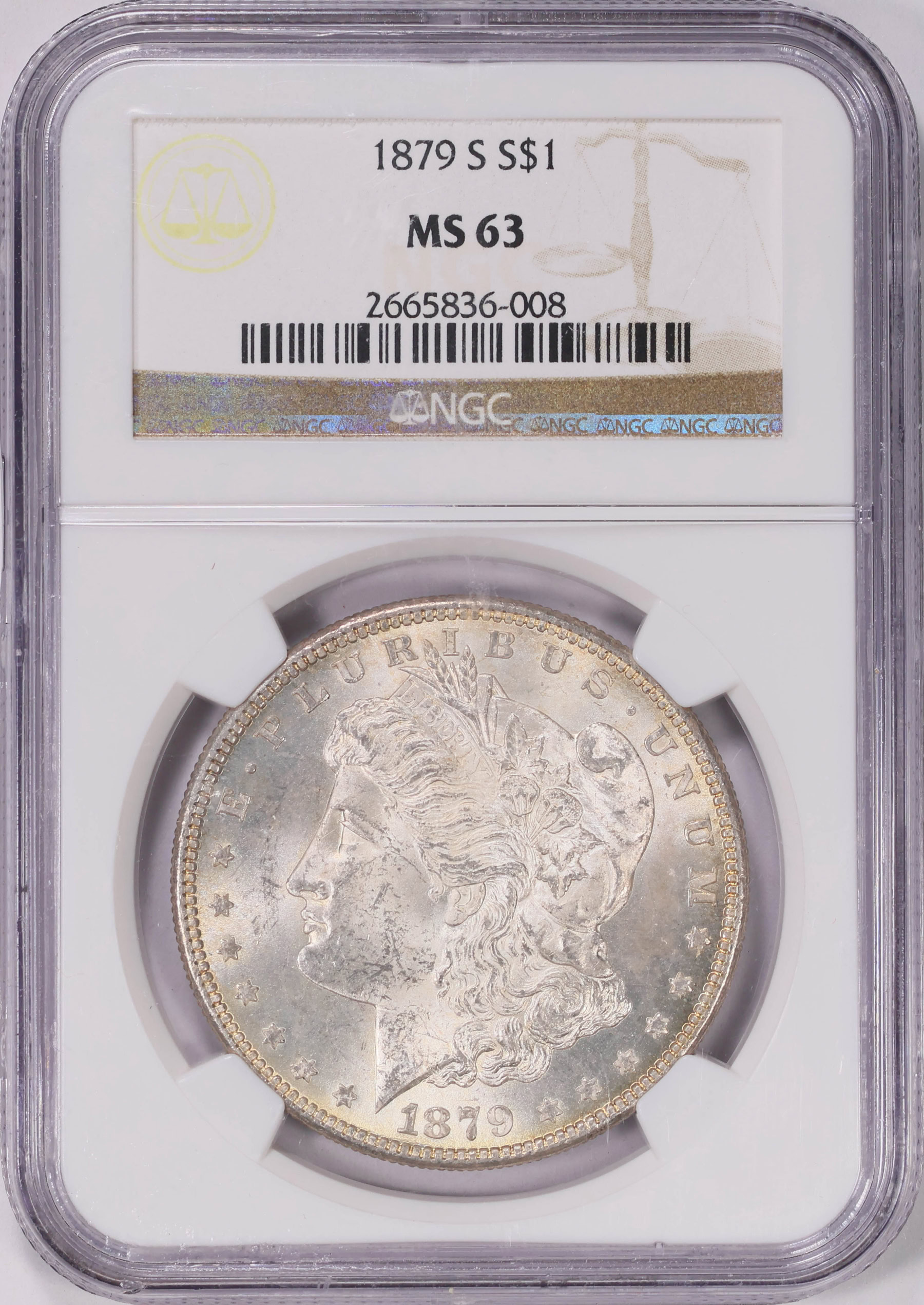 1879-S Morgan Silver Dollar NGC MS-63 (Item 1830132) | GreatCollections Coin Auctions
