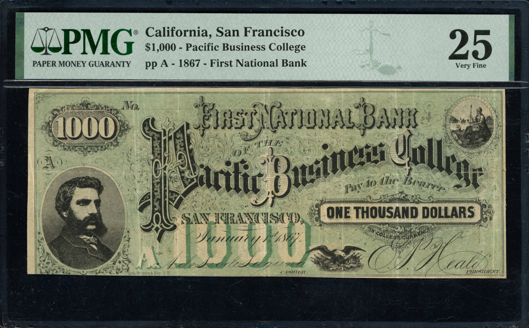 1867 San Francisco, California First National Bank of the Pacific ...