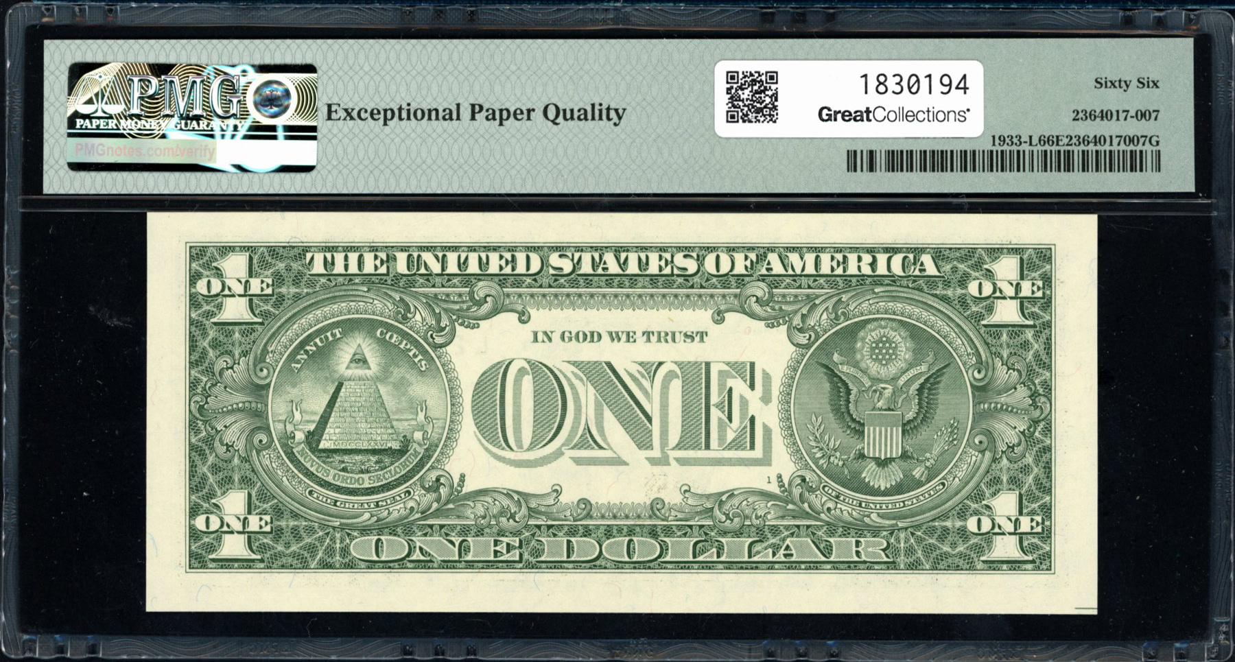 Fr. 1933-L (LB Block) 2006 $1 San Francisco Federal Reserve Note ...