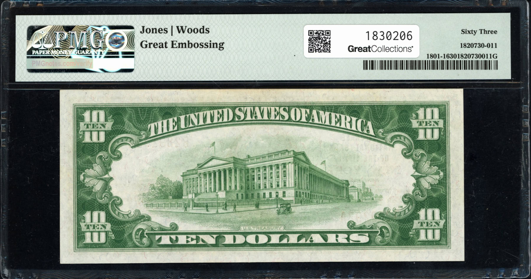Fr. 1801-1 New York City, New York 1929 Type 1 $10 Note The Chase ...