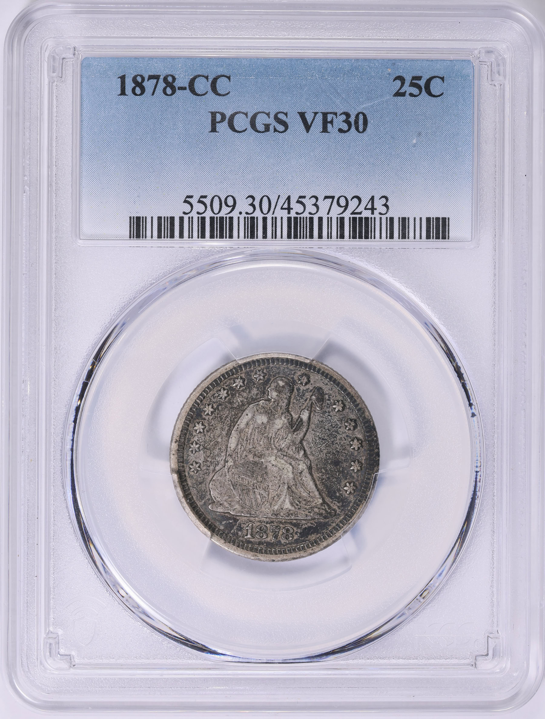 1878-CC Seated Liberty Quarter PCGS VF-30 (Item 1830290) | GreatCollections Coin Auctions