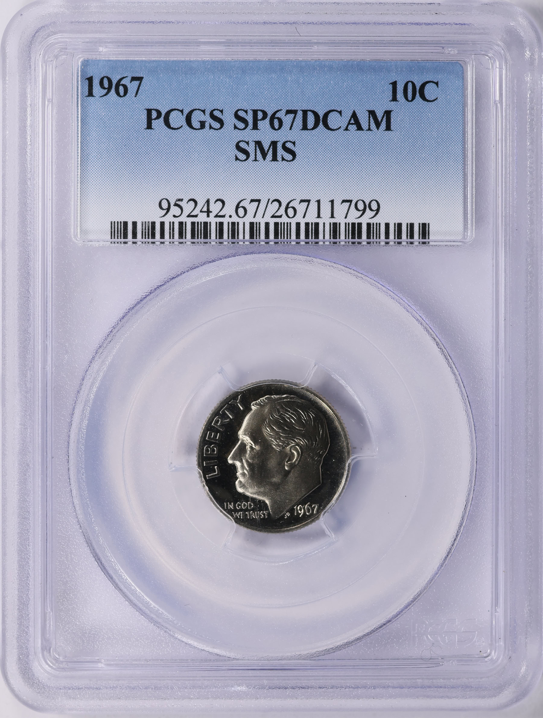 1967 Roosevelt Dime SMS PCGS SP-67 DCAM (Item 1830340 ...