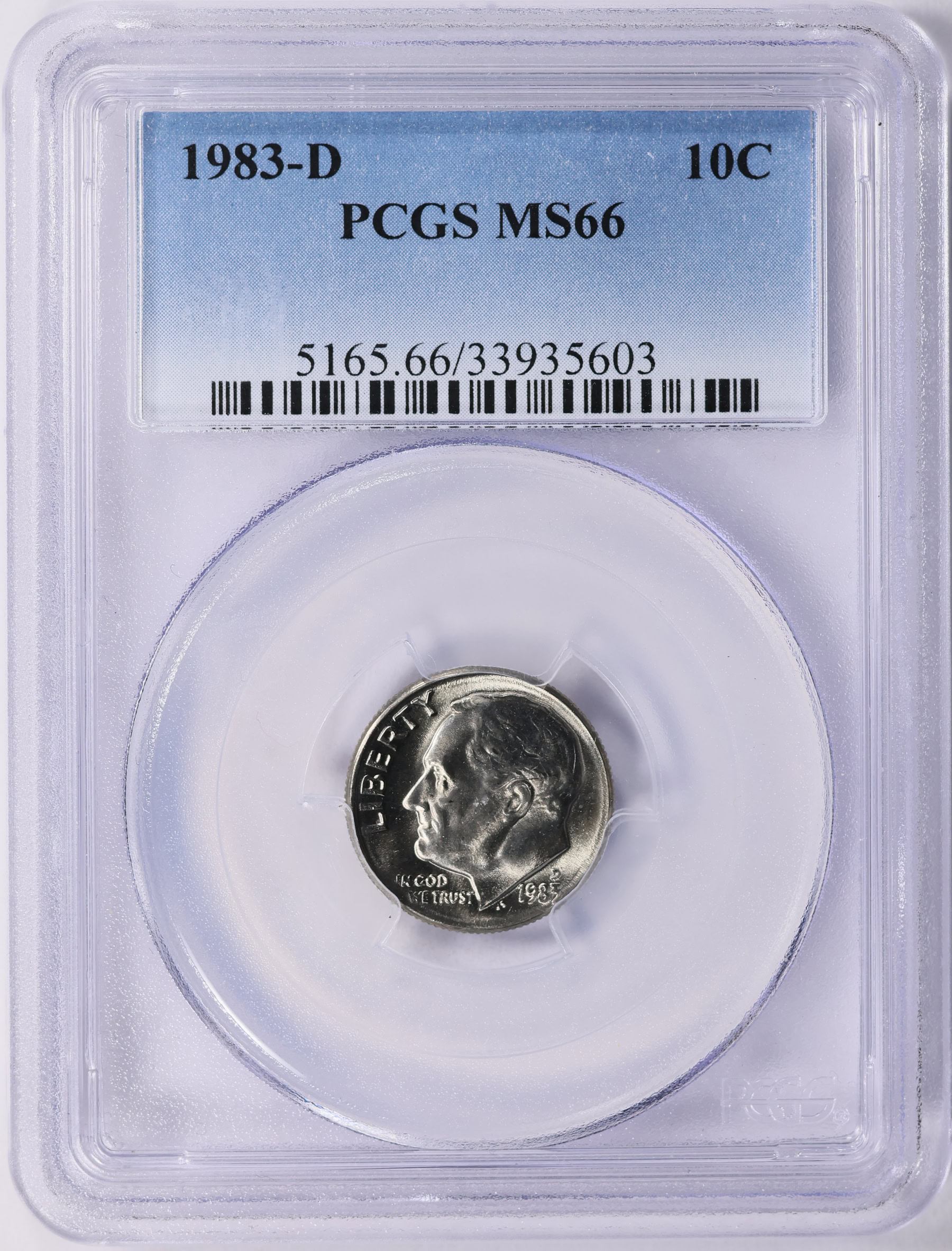 1983-D Roosevelt Dime PCGS MS-66 (Item 1830362) | GreatCollections Coin ...