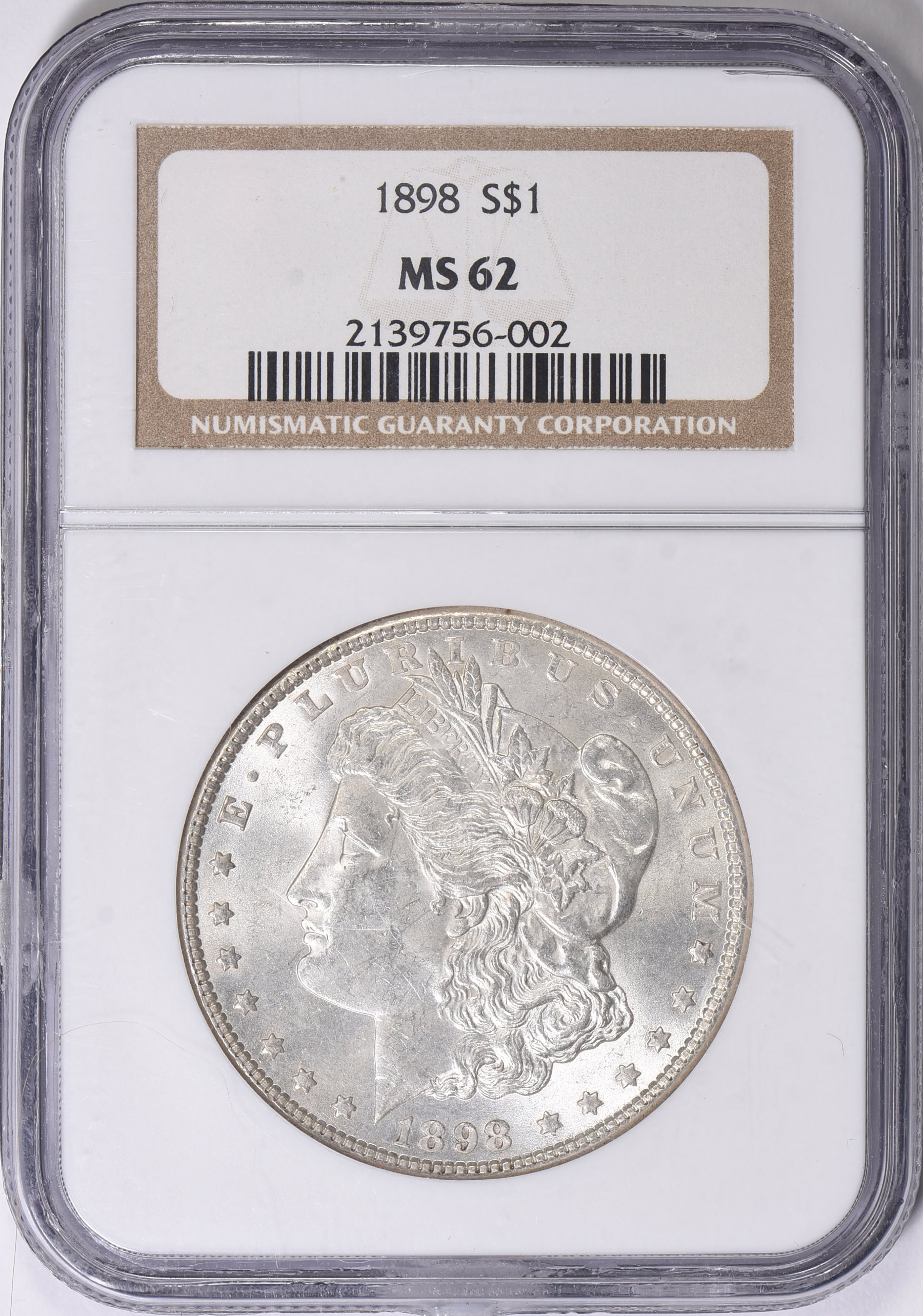 1898 Morgan Silver Dollar NGC MS-62 (Item 1830401) | GreatCollections ...