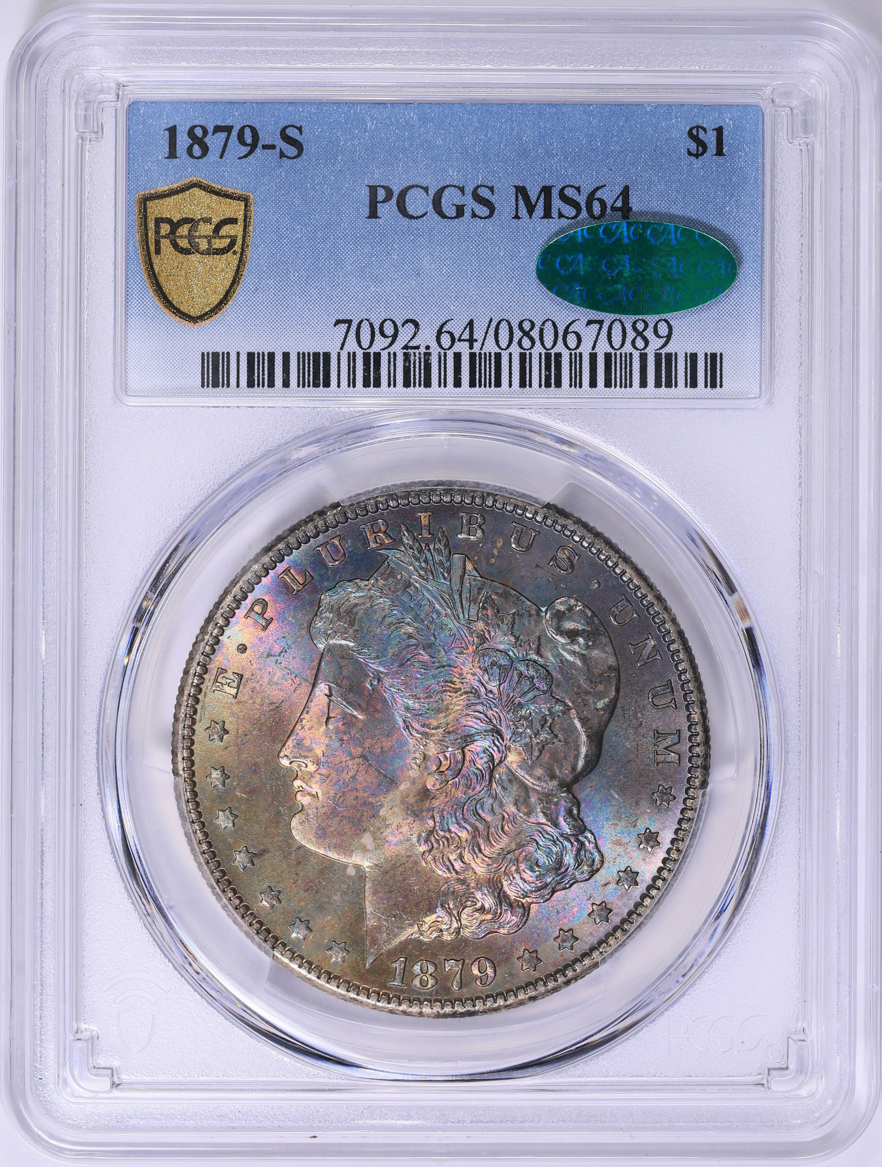 1879-S Morgan Silver Dollar PCGS MS-64 (CAC Green) (Toned) (Item 1830402) | GreatCollections ...