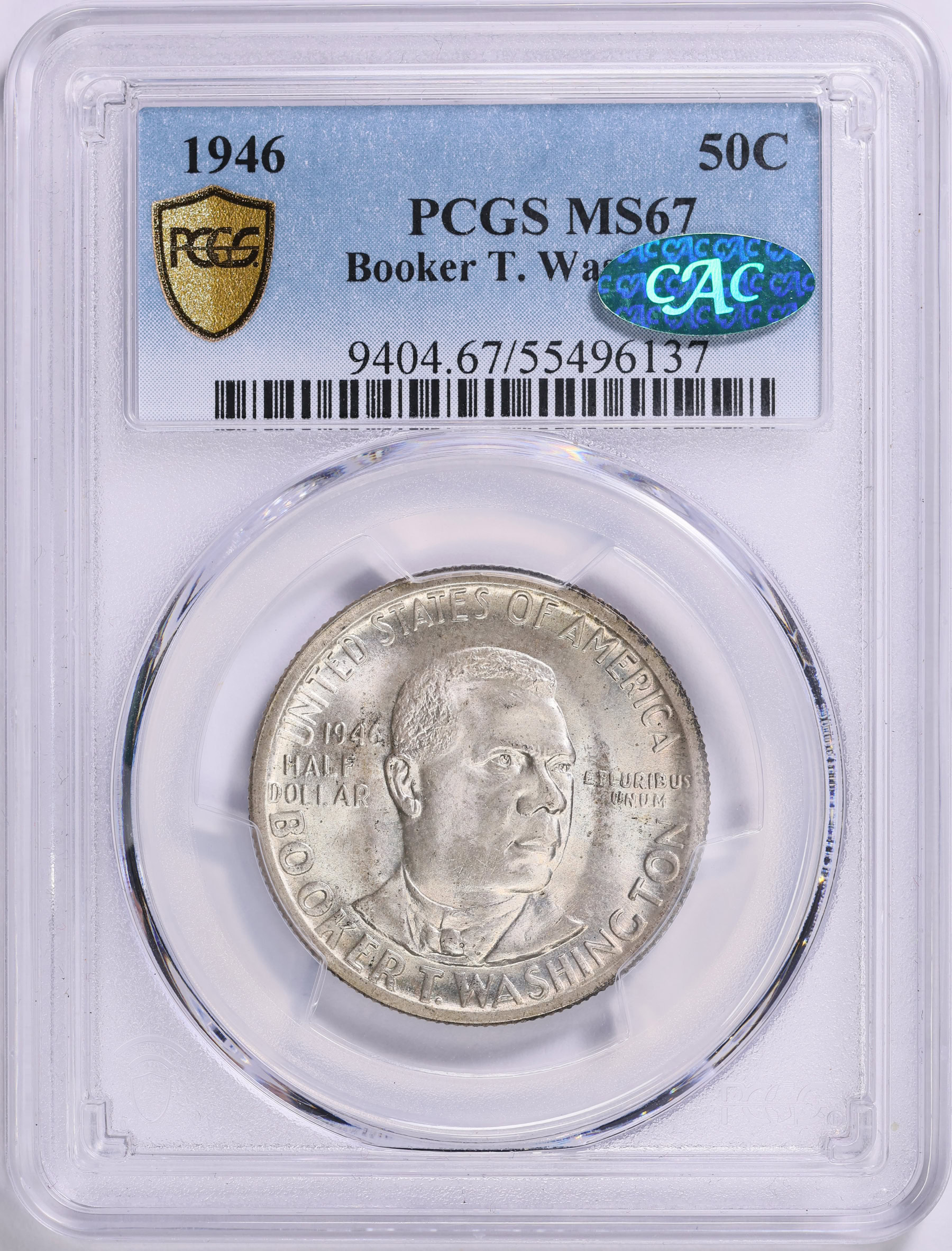 1946 Booker T. Washington Memorial Half Dollar PCGS MS-67 (CAC Green) (Item 1830406 ...