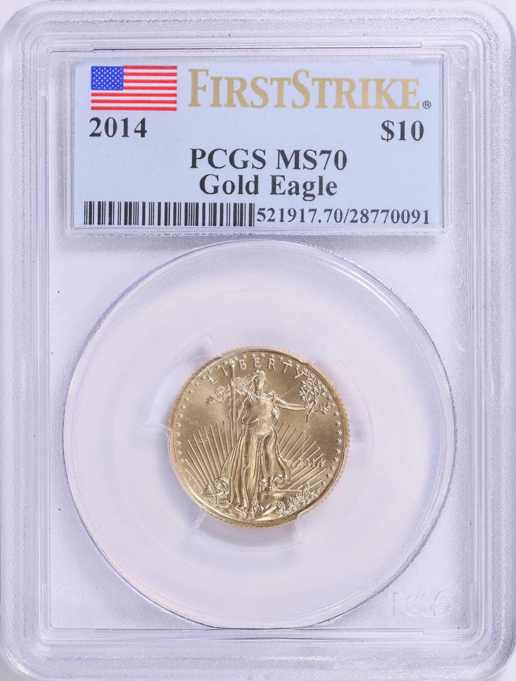 2014 $10 Quarter-Ounce Gold American Eagle First Strike PCGS MS-70 (Item 1830424 ...
