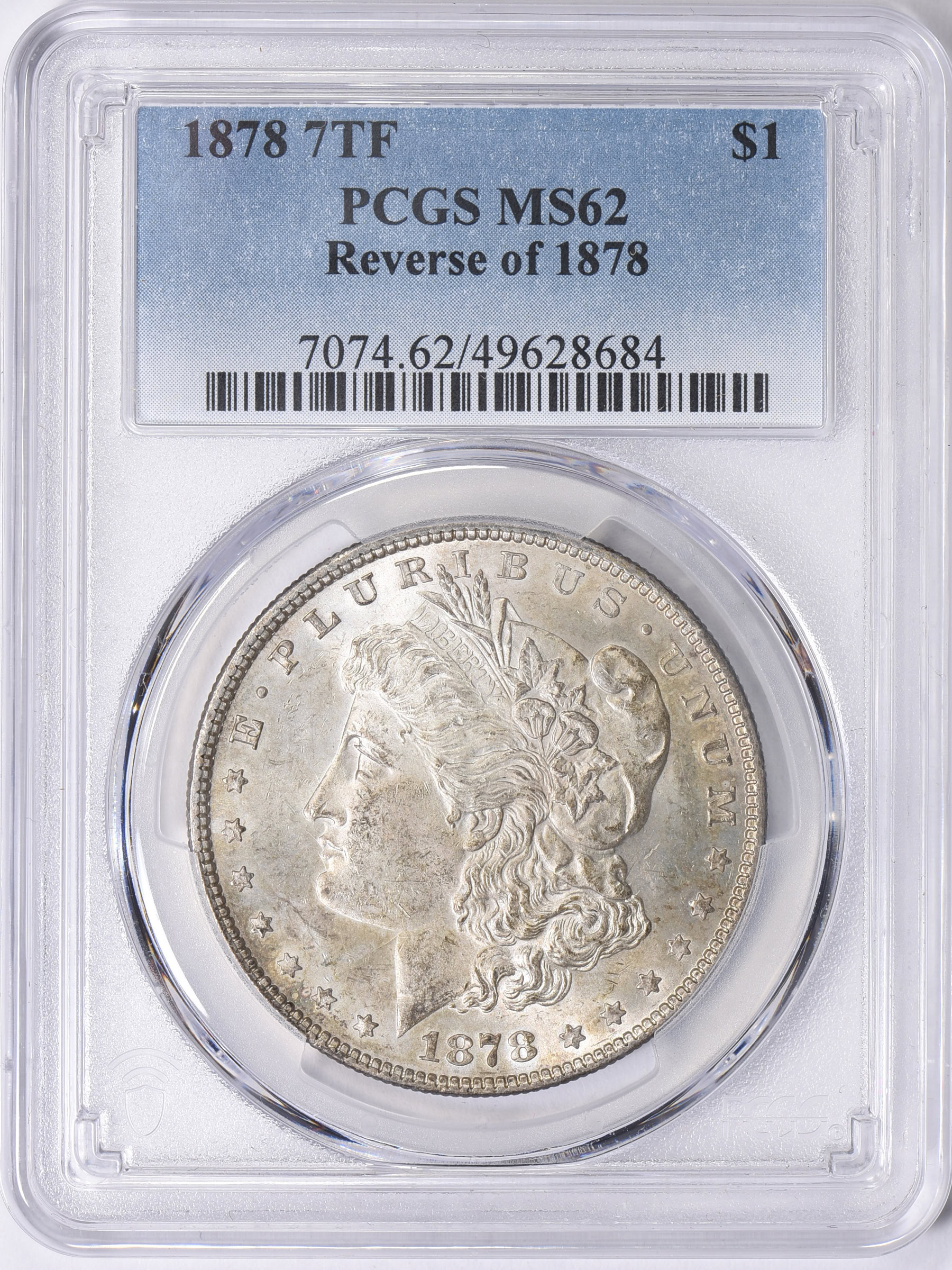 1878 Morgan Silver Dollar 7 Tailfeathers, Reverse of 1878 PCGS MS-62 (Item 1830441 ...