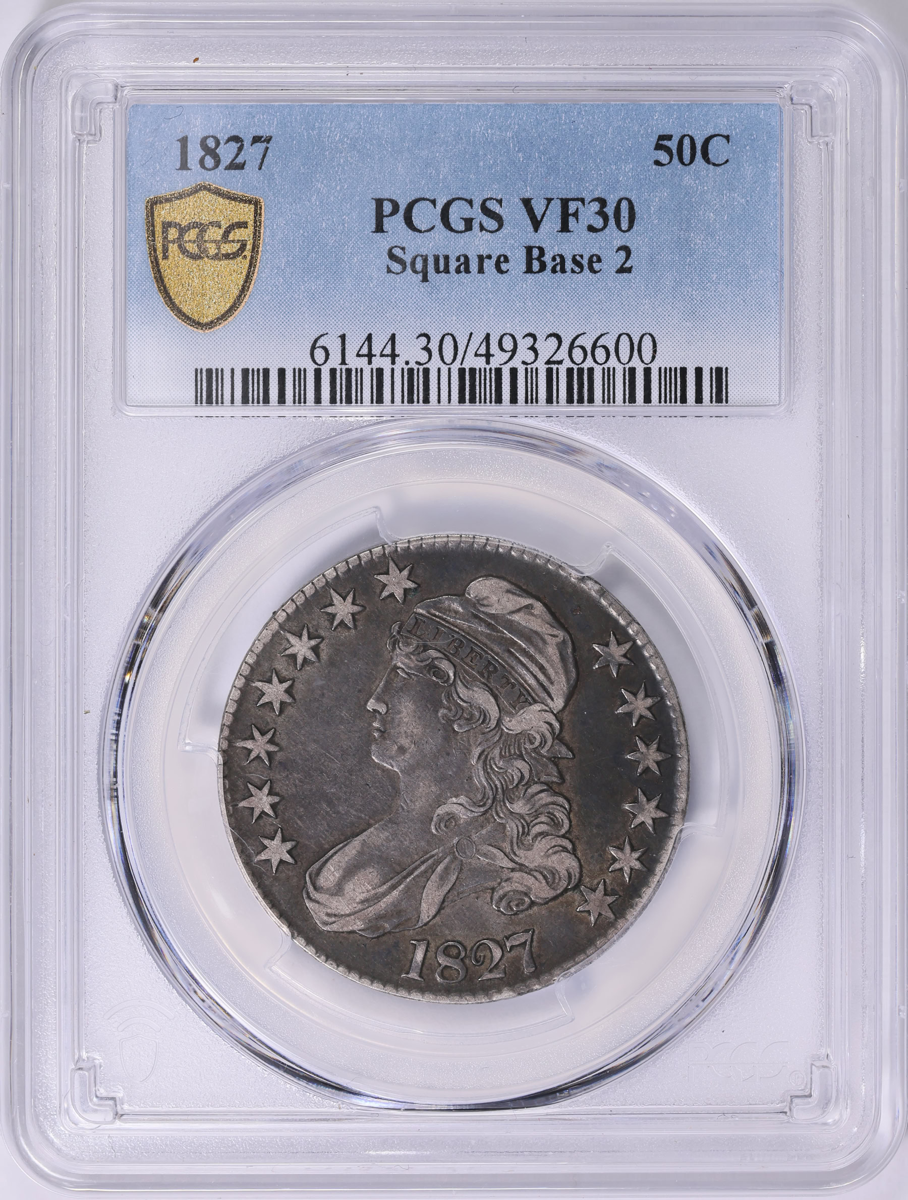 1827 Capped Bust Half Dollar Square Base 2 PCGS VF-30 (Item 1830473 ...