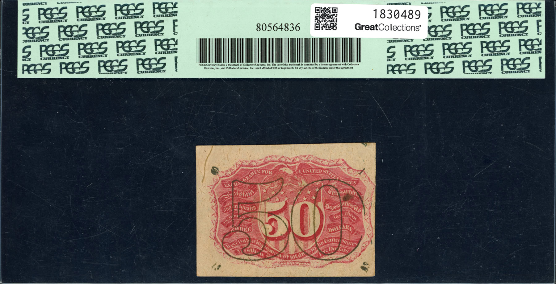 Fr. 1320 Second Issue 50 Cents Fractional Currency Note With Surcharges ...