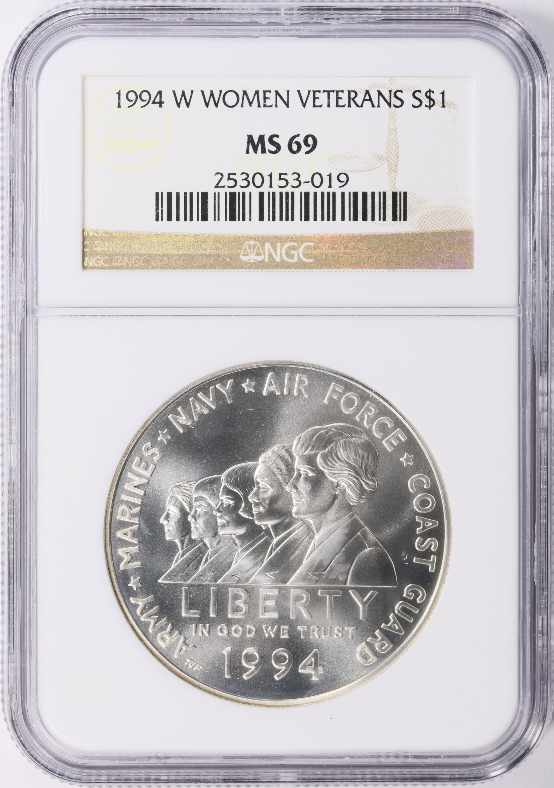 1994-W Women in Military Service Memorial Silver Dollar NGC MS-69 (Item ...