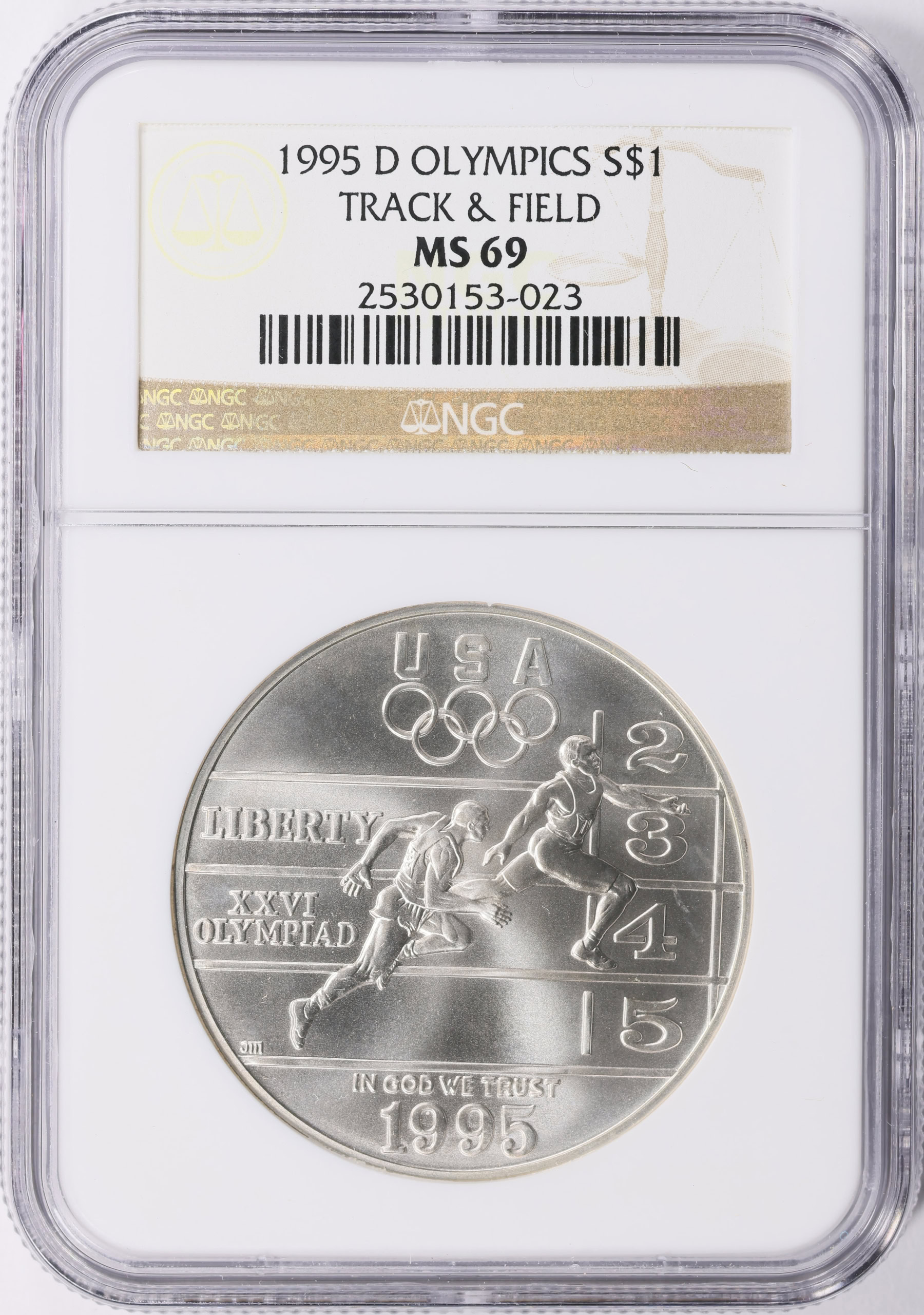1995-D XXVI Olympiad Track and Field Silver Dollar NGC MS-69 (Item ...