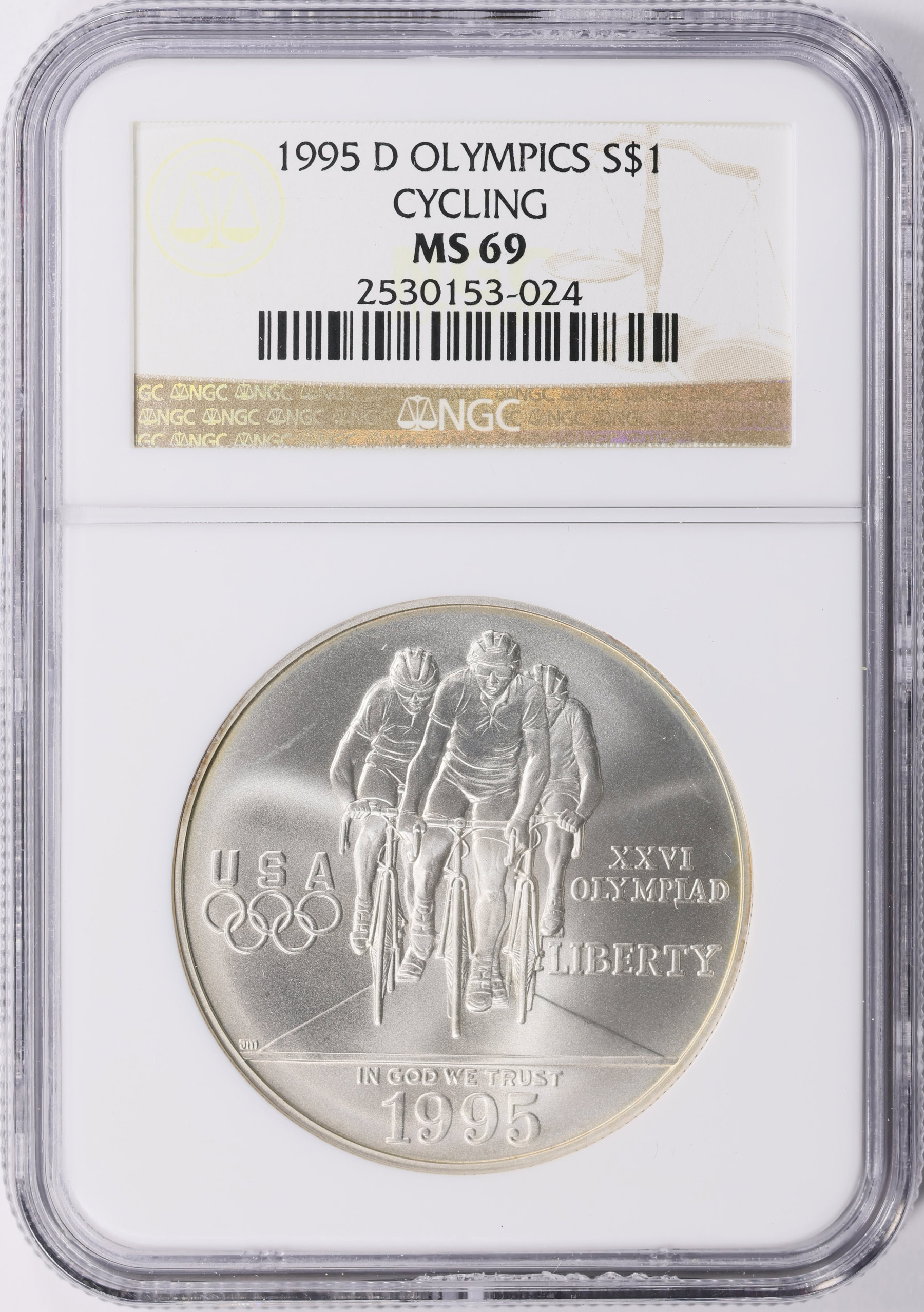 1995-D XXVI Olympiad Cycling Silver Dollar NGC MS-69 (Item 1830831 ...