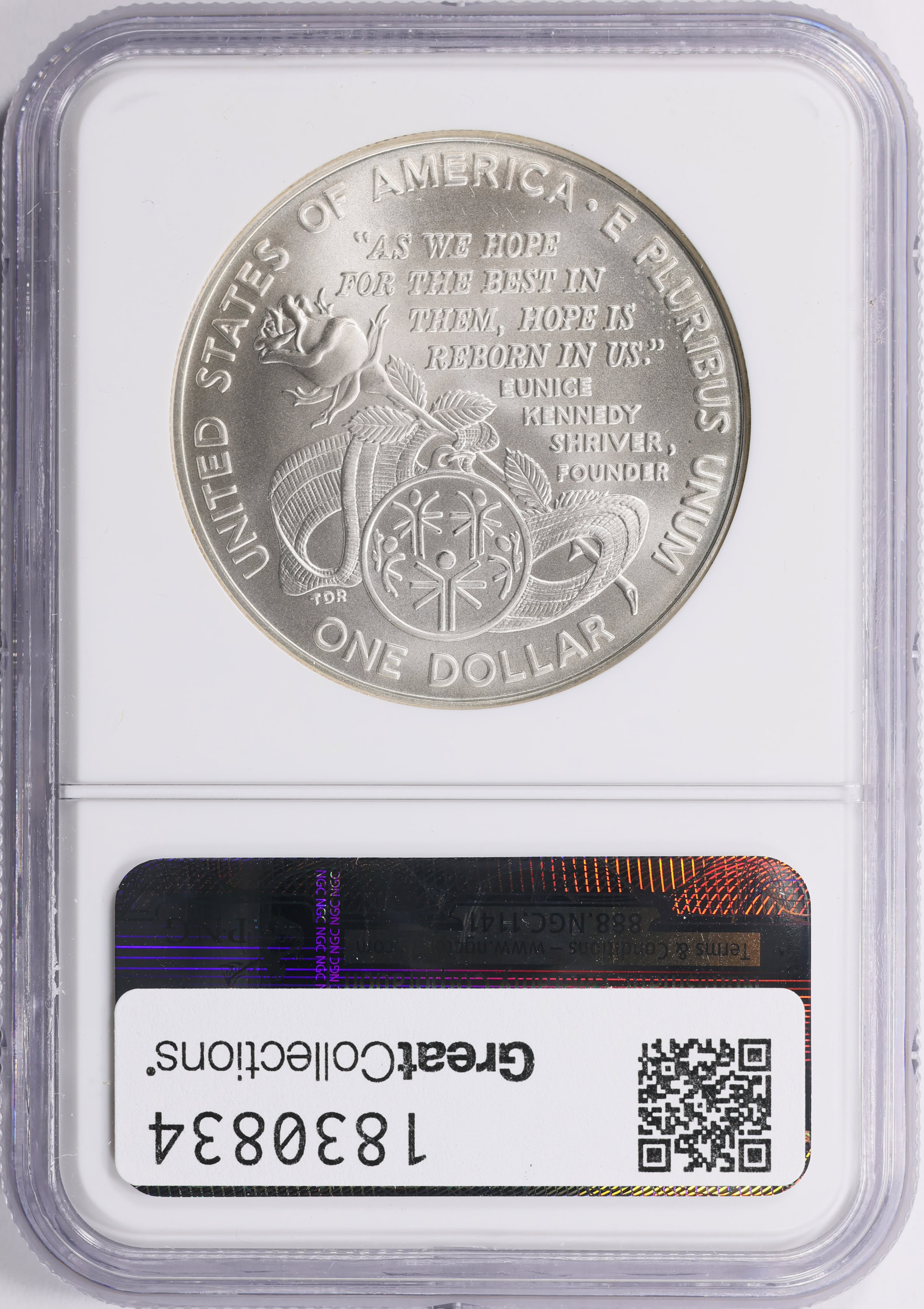 1995-W Special Olympics World Games Silver Dollar NGC MS-69 (Item ...