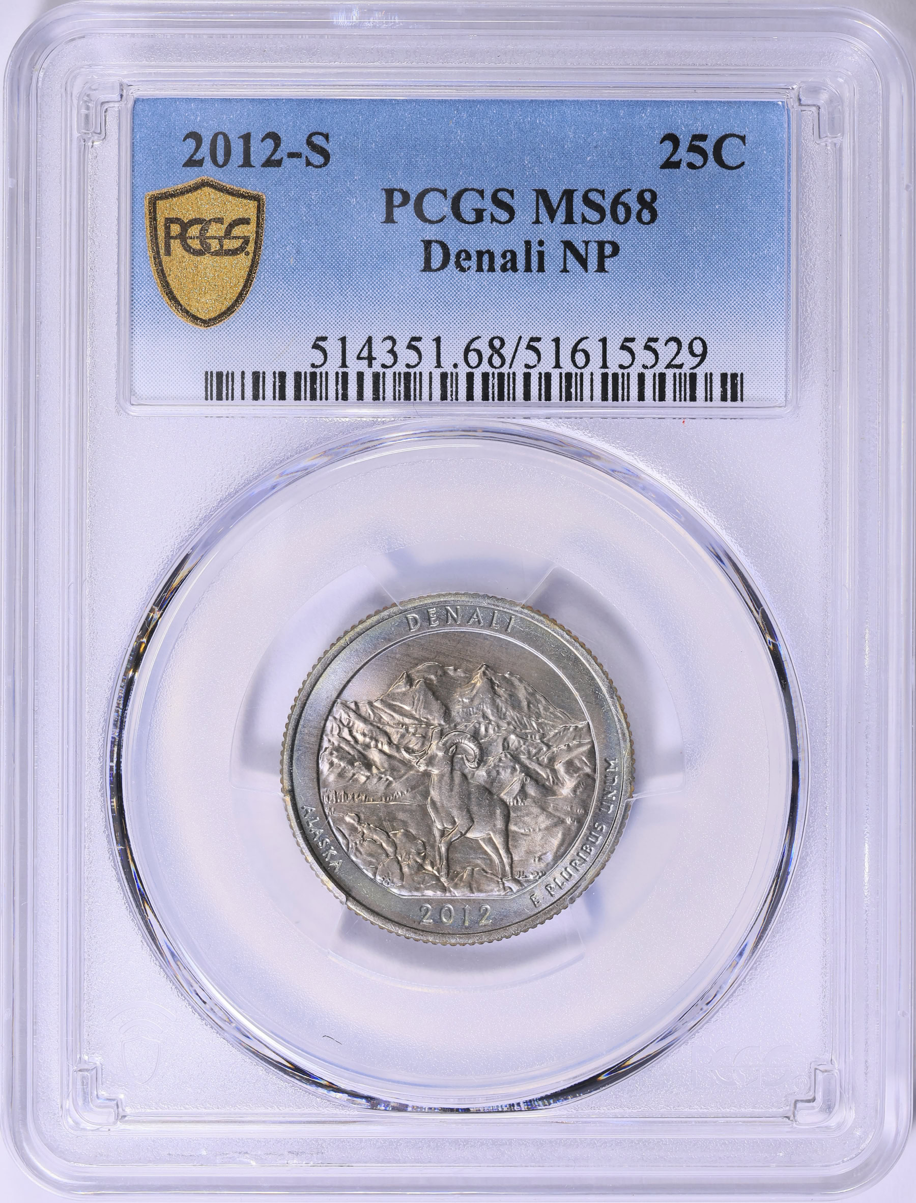 2012-S America the Beautiful Quarter Denali NP PCGS MS-68 (Toned) (Item ...
