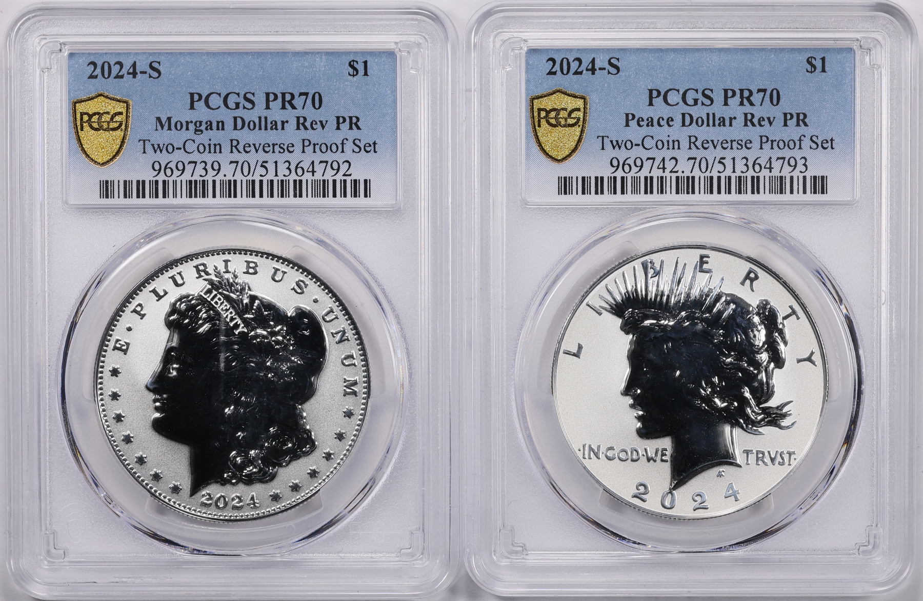 2024-S Morgan and Peace Silver Dollar Two-Coin Reverse Proof Set PCGS ...