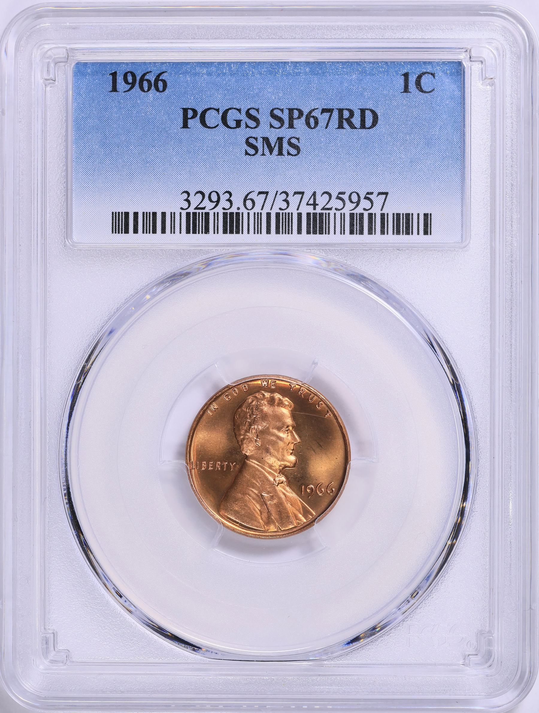 1966 Lincoln Cent SMS PCGS SP-67 RD (Item 1831120) | GreatCollections ...