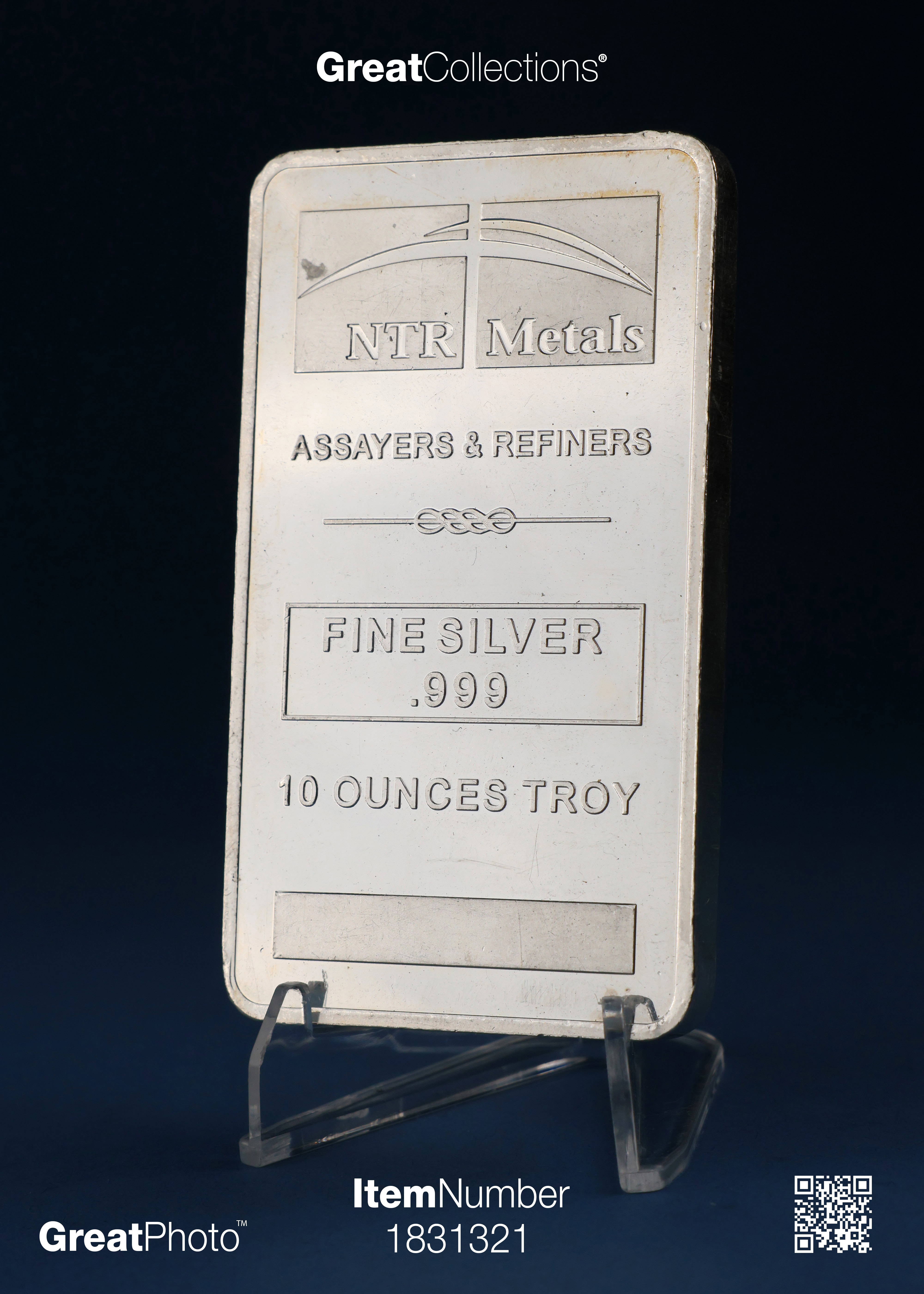 ND Silver 10oz NTR Metals Ingot/Bar Uncertified (ASW = 9.99 oz.) | Cert ...