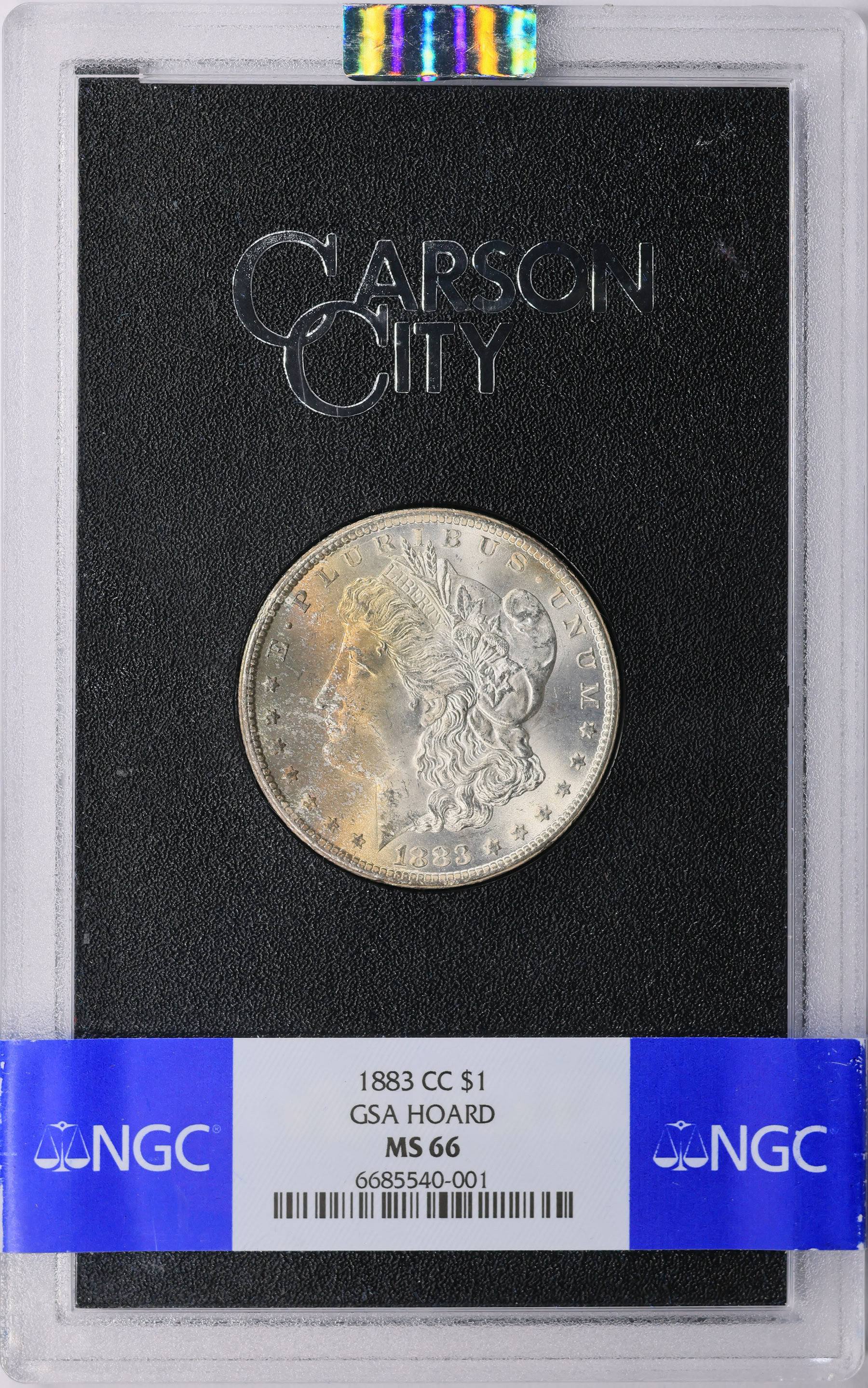 1883-CC Morgan Silver Dollar GSA Hoard NGC MS-66 (GSA Holder) (Toned) (Item 1831405 ...