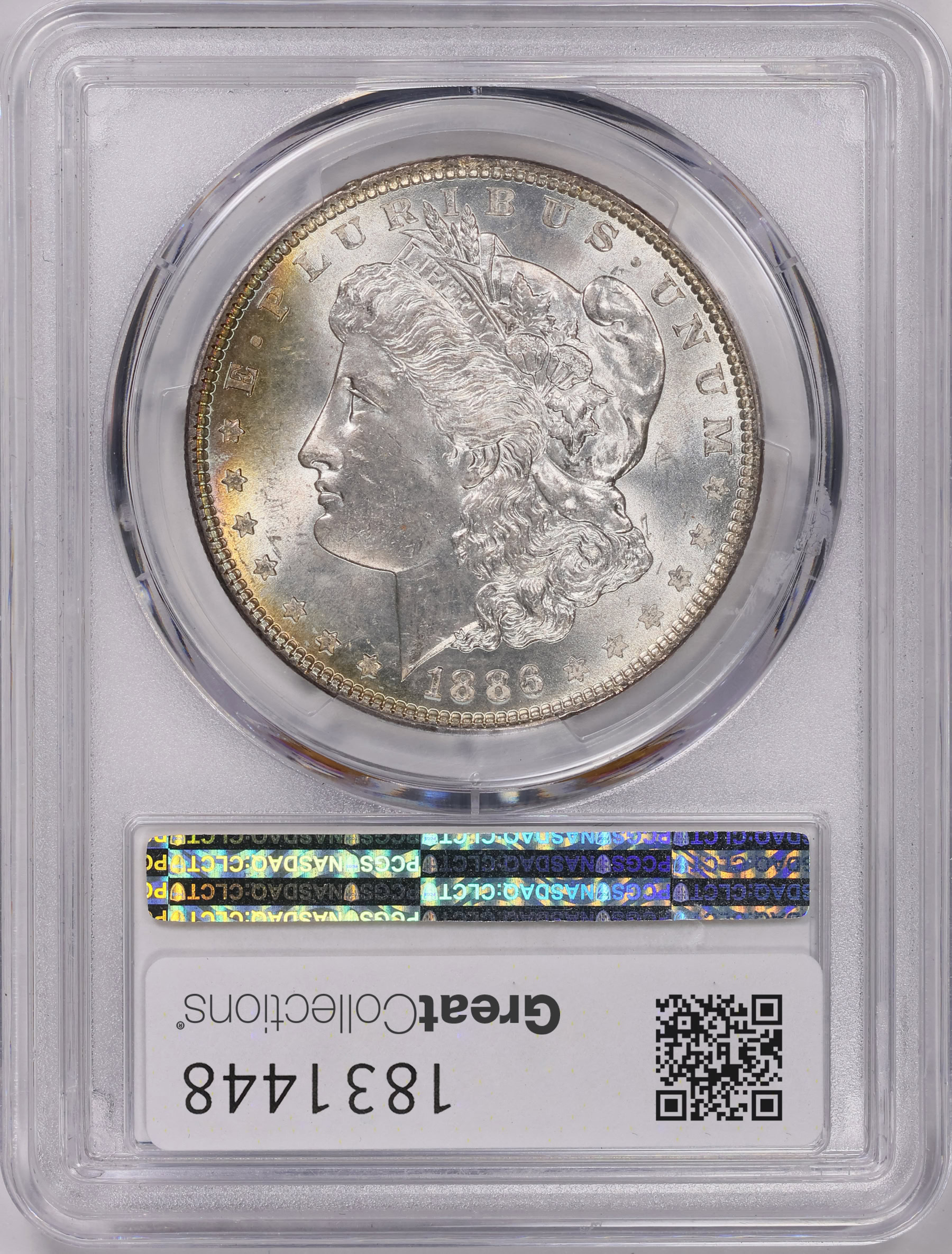 1886 Morgan Silver Dollar PCGS MS-64 (Toned) (Item 1831448) | GreatCollections Coin Auctions