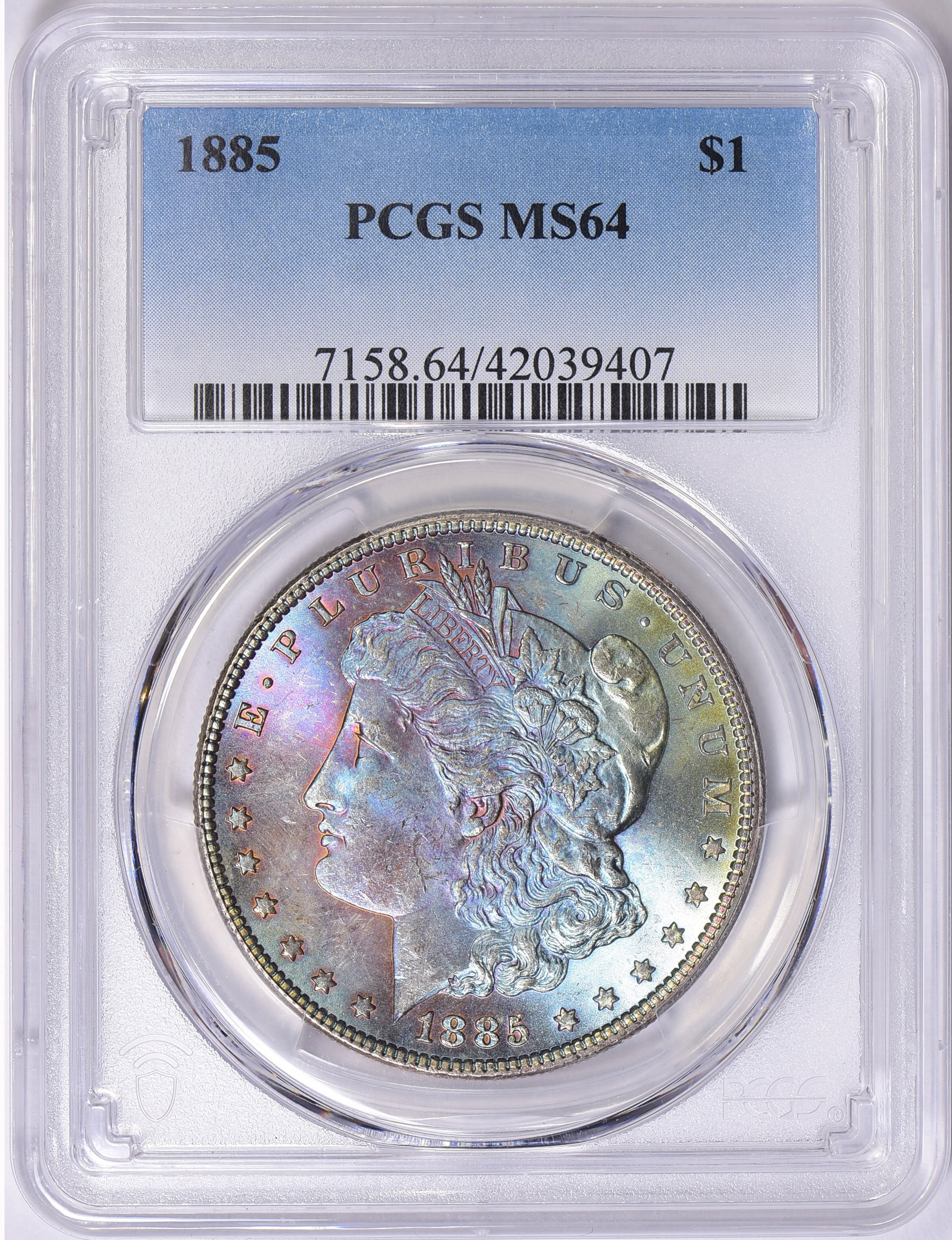 1885 Morgan Silver Dollar PCGS MS-64 (Toned) (Item 1831451) | GreatCollections Coin Auctions