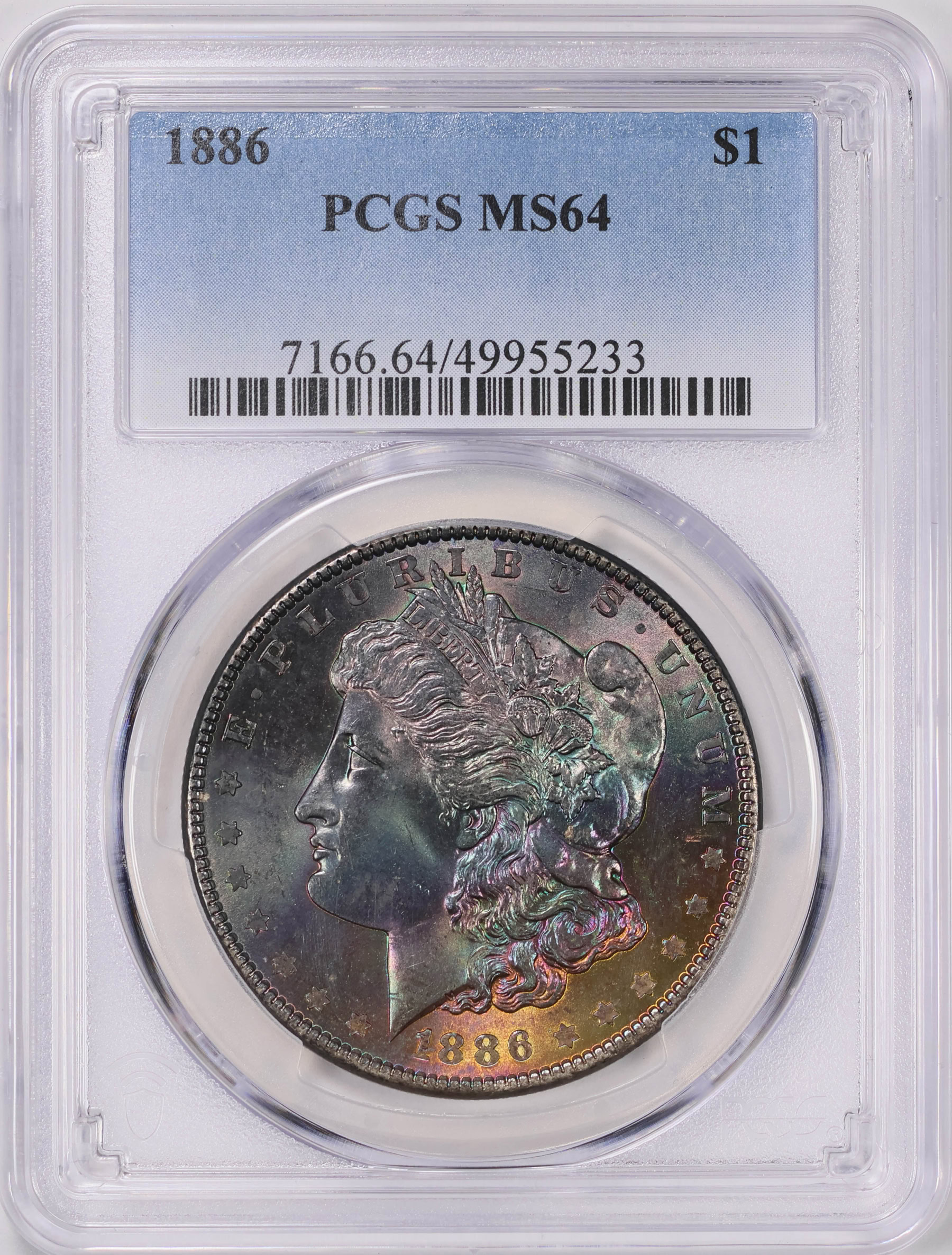 1886 Morgan Silver Dollar PCGS MS-64 (Toned) (Item 1831459) | GreatCollections Coin Auctions