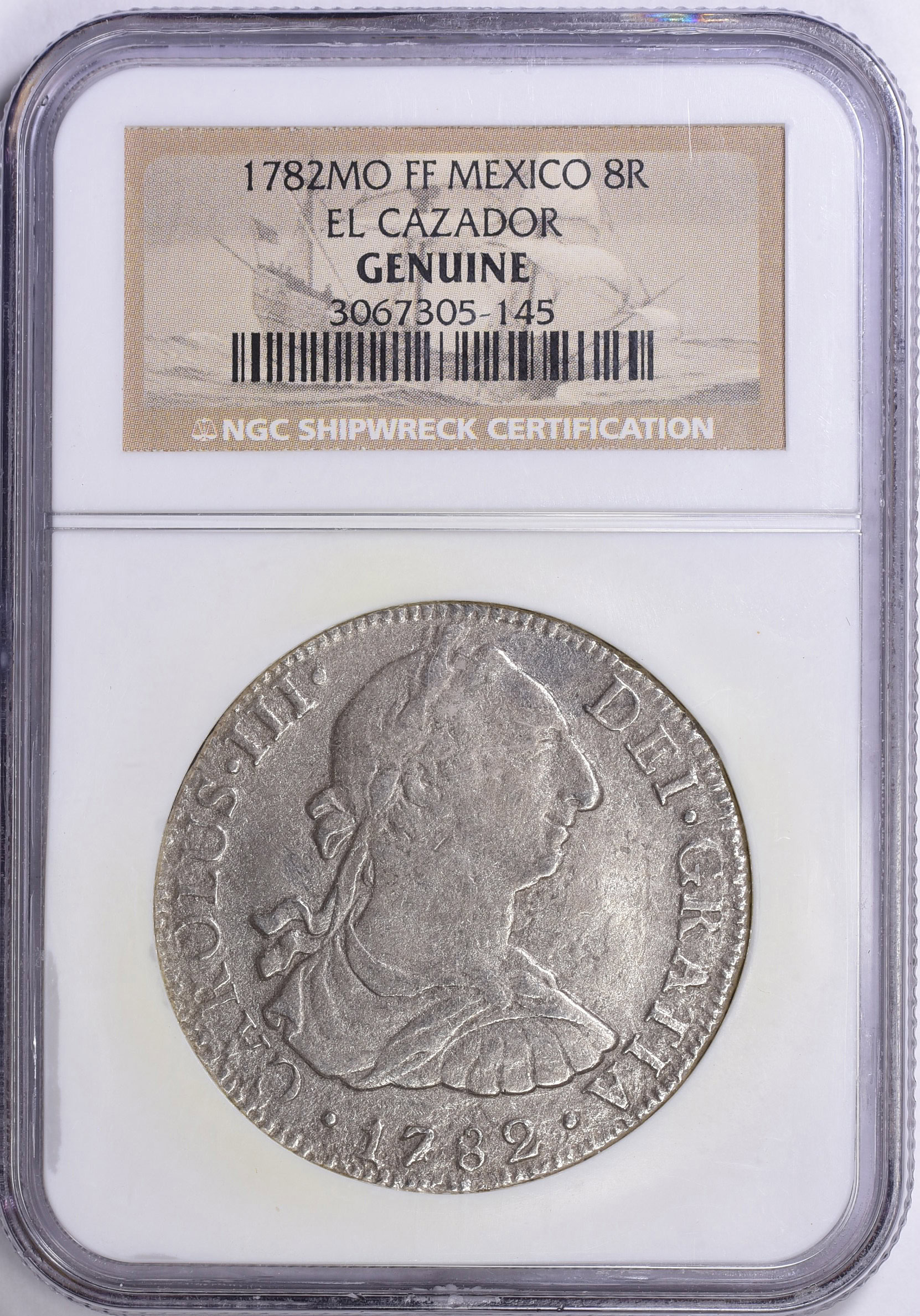 Mexico 1782-Mo FF Silver 8 Reales KM-106.2 NGC Genuine (El Cazador Shipwreck) (Item 1831461 ...