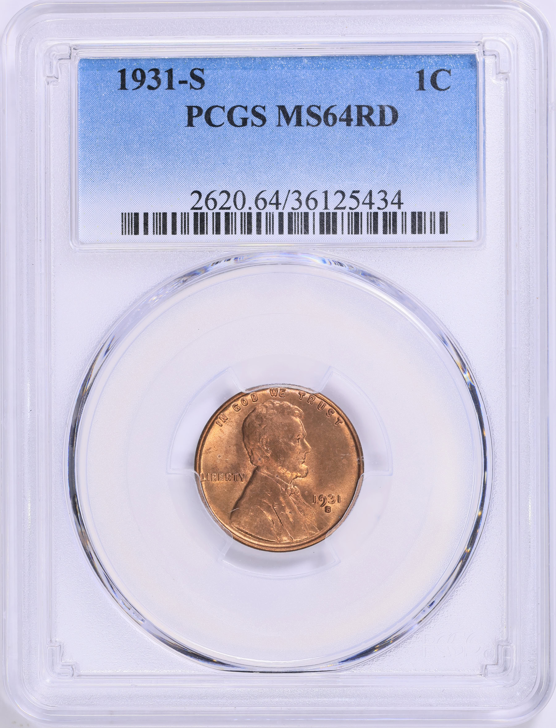 1931-S Lincoln Cent PCGS MS-64 RD (Item 1831554) | GreatCollections Coin Auctions