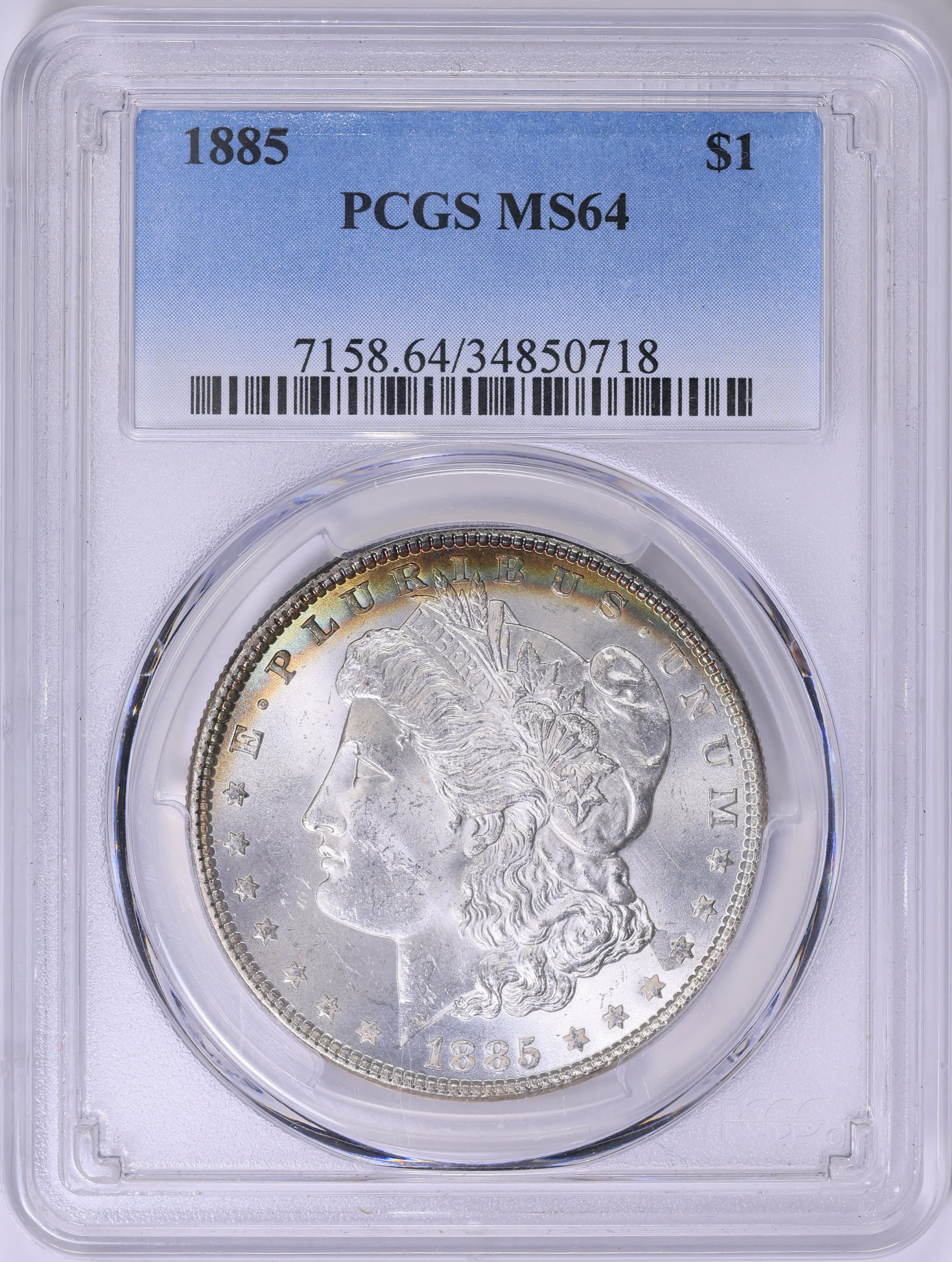 1885 Morgan Silver Dollar PCGS MS-64 (Toned) (Item 1831557) | GreatCollections Coin Auctions