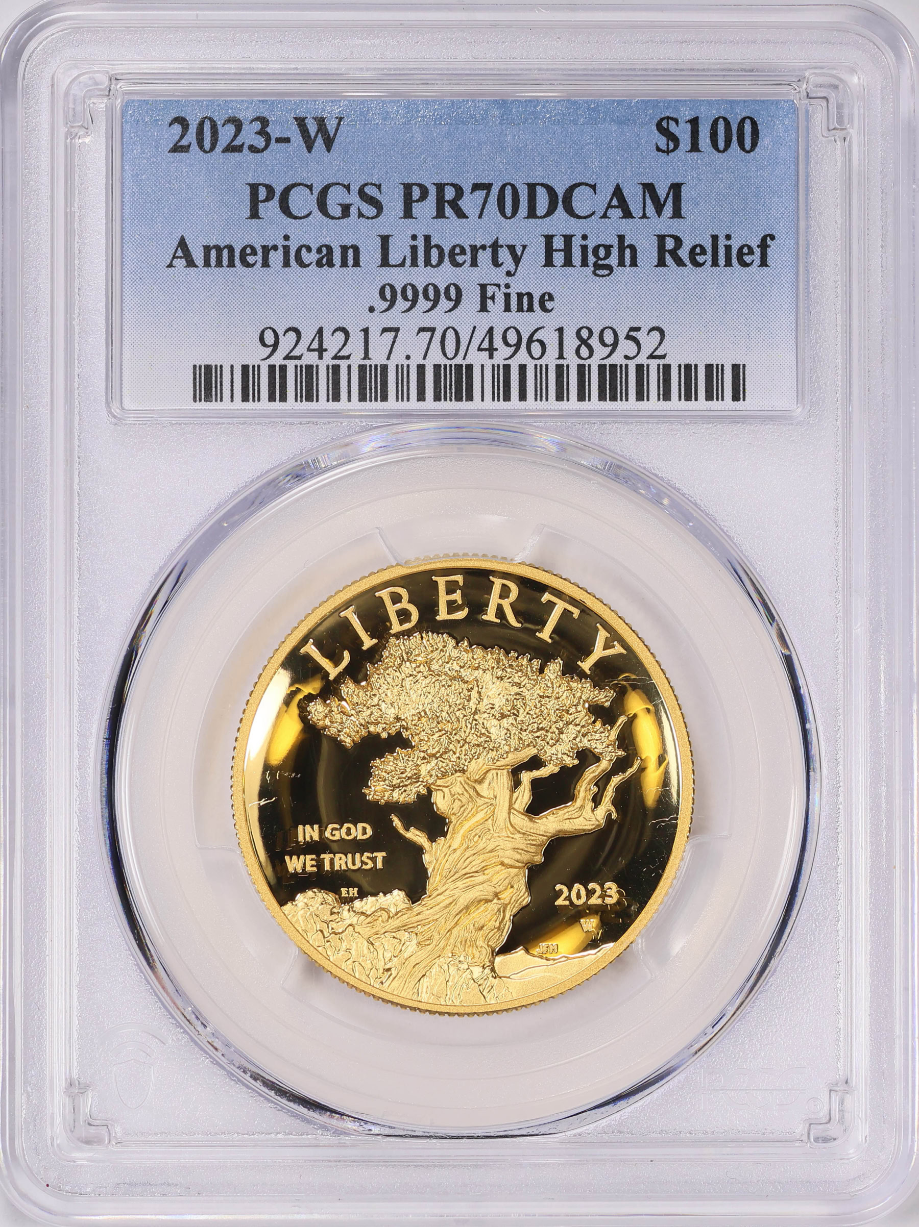 2023-W Gold $100 American Liberty High Relief PCGS Proof-70 DCAM | PCGS ...