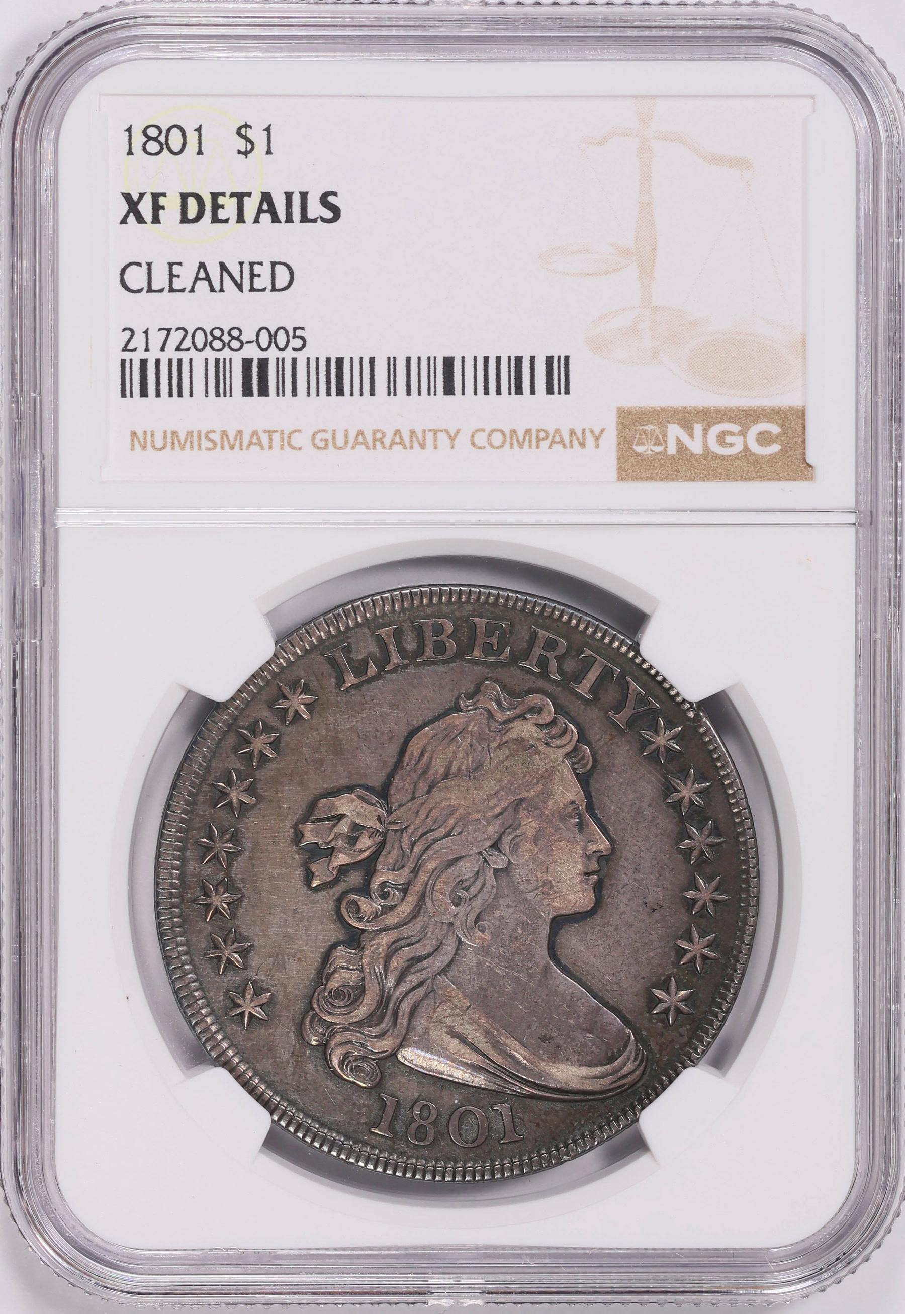 1801 Draped Bust Silver Dollar NGC XF Details (Item 1831665 ...