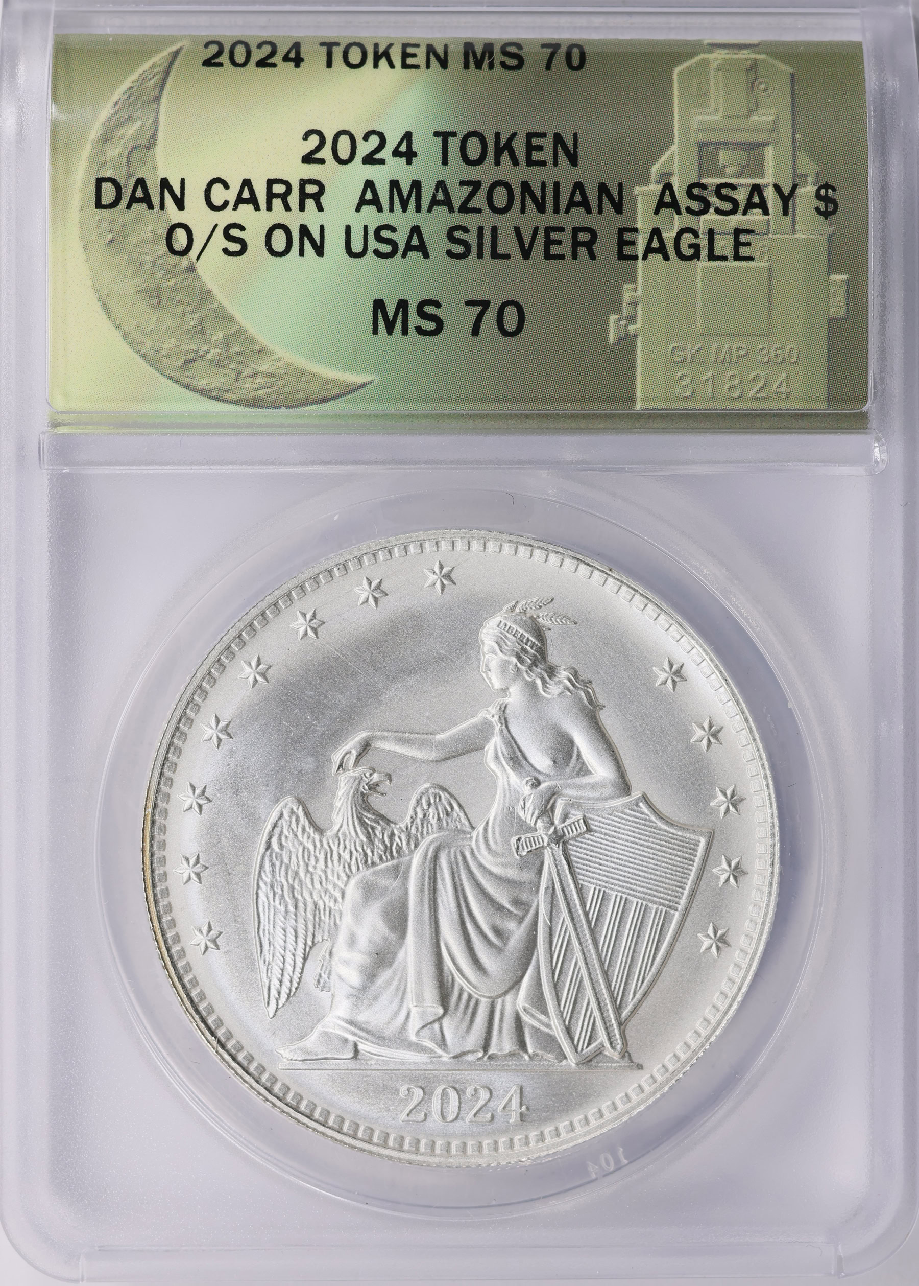 2024 Daniel Carr Token Amazonian Assay Dollar Overstruck on a Silver ...