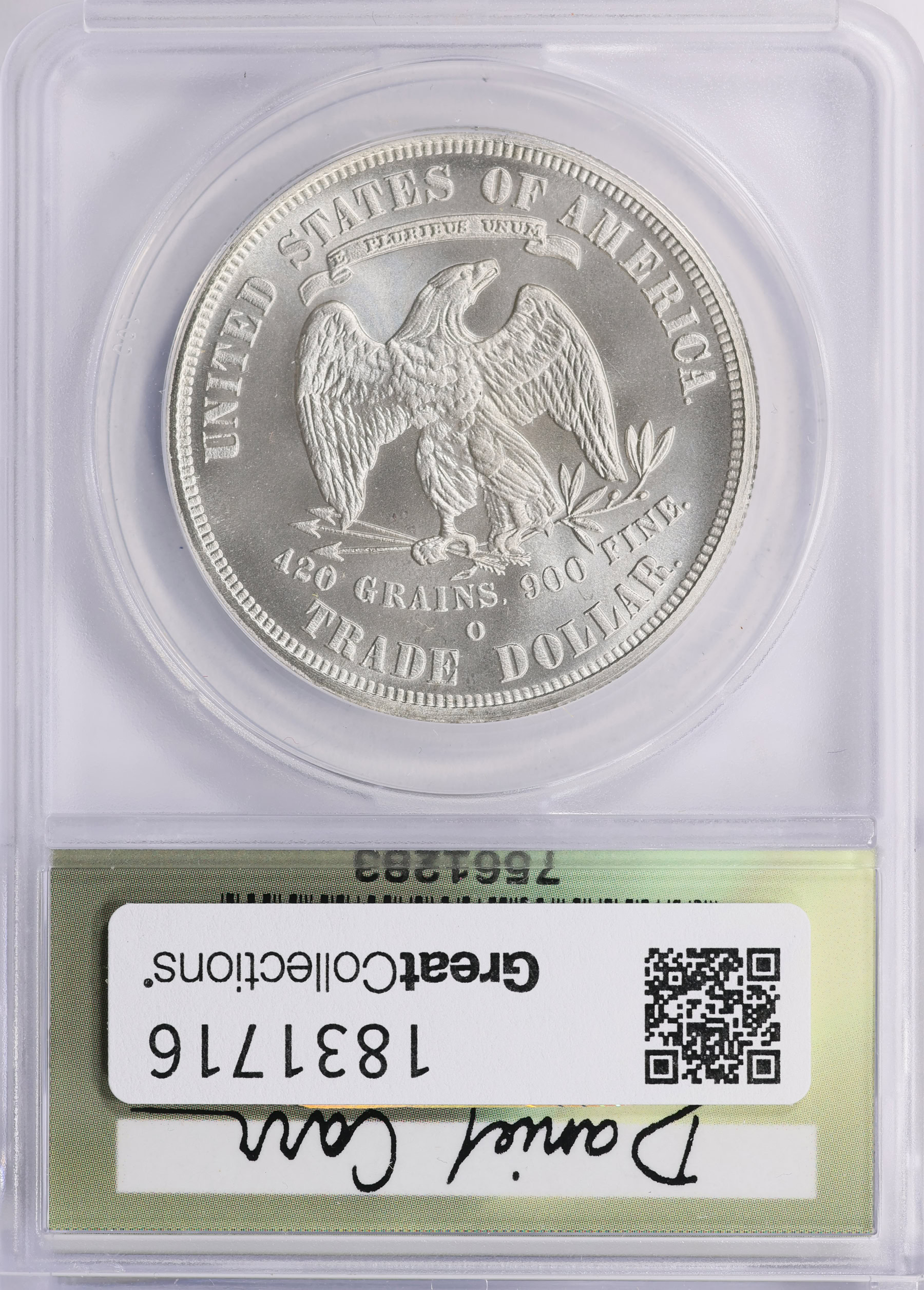 1886-O Daniel Carr Token Trade Dollar Overstruck on 1873-78 US Trade ...